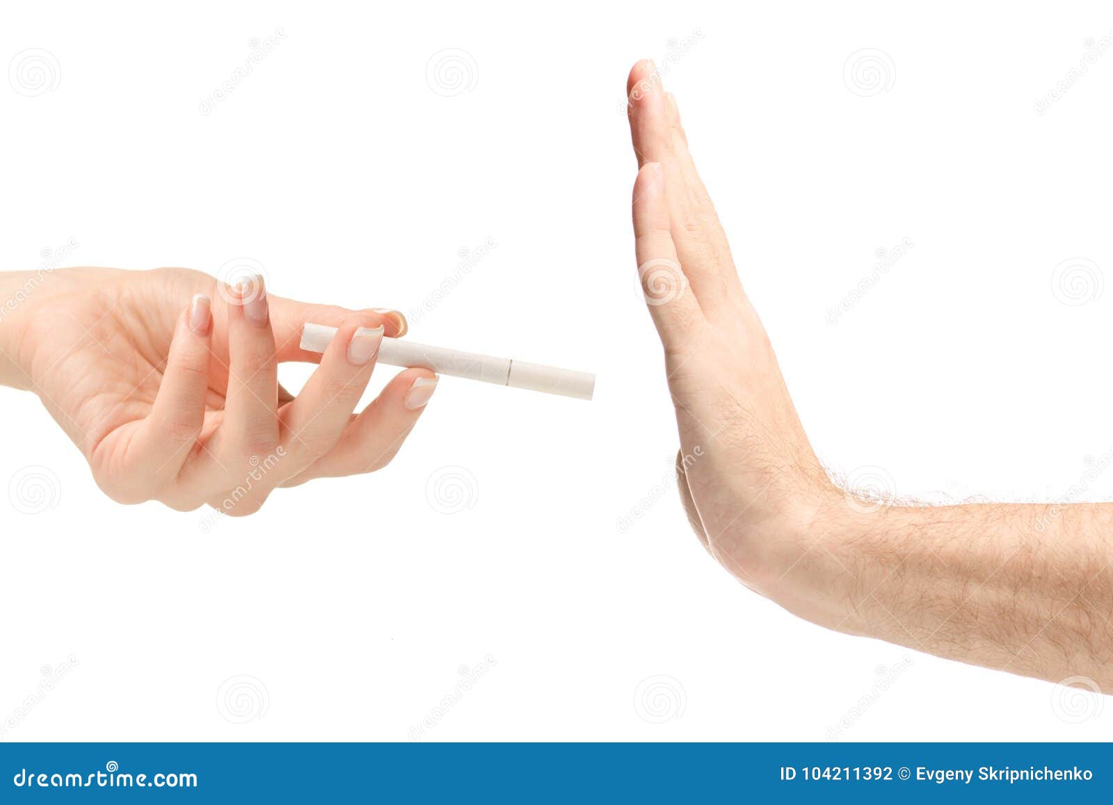 Refusal on cigarettes stock photo. Image of person, healthcare - 104211392