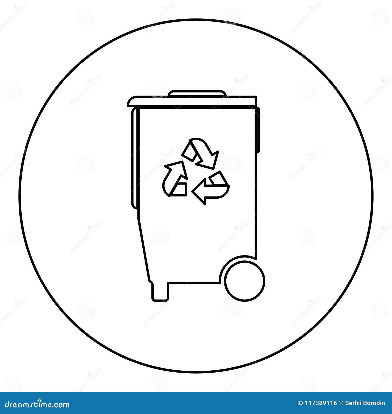 Refuse Bin with Arrows Utilization the Black Color Icon in Circle or ...