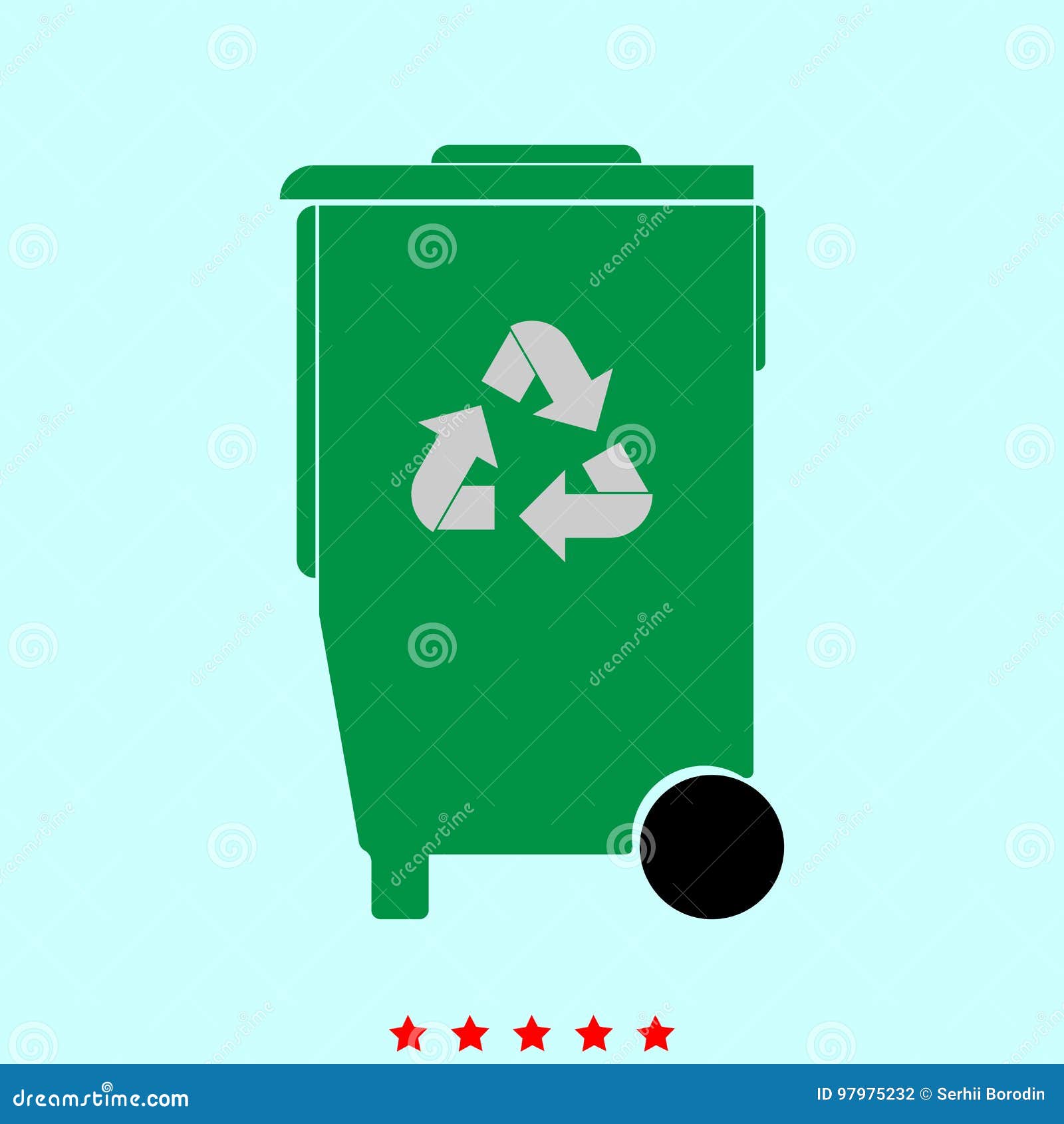 Refuse Bin with Arrows Utilization it is Color Icon . Stock Vector ...