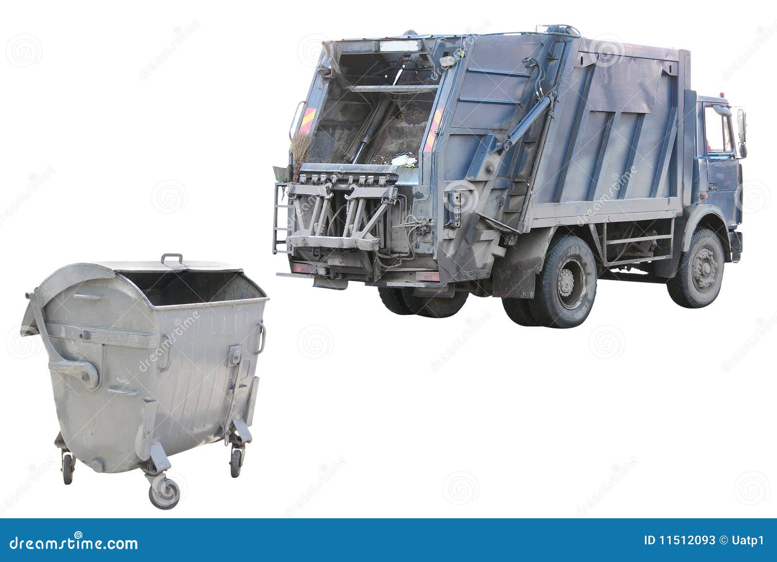 Refuse Bin and Garbage Truck Stock Image - Image of keeper ...