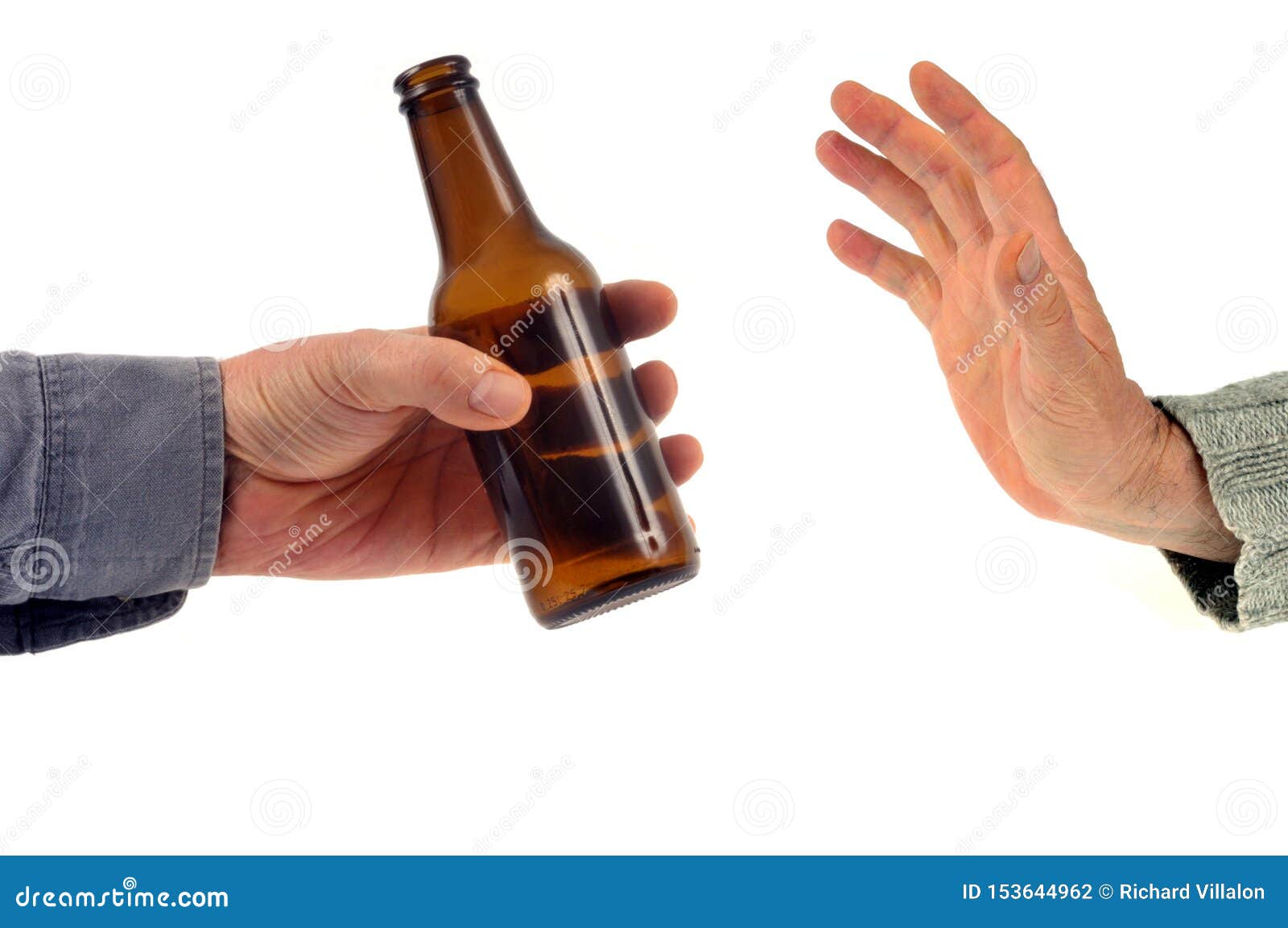 Refuse a Bottle of Beer on a White Background Stock Photo - Image of ...