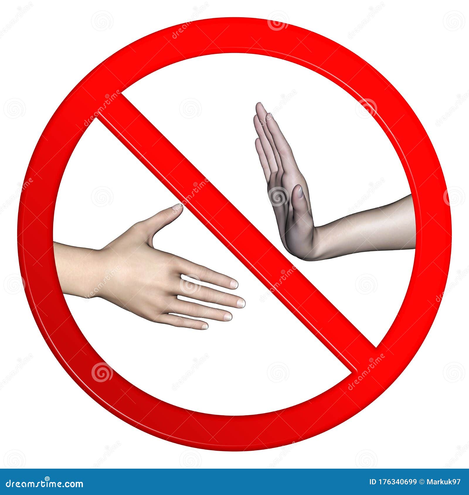 Refuse Hand Shake Sign stock illustration. Illustration of care - 176340699