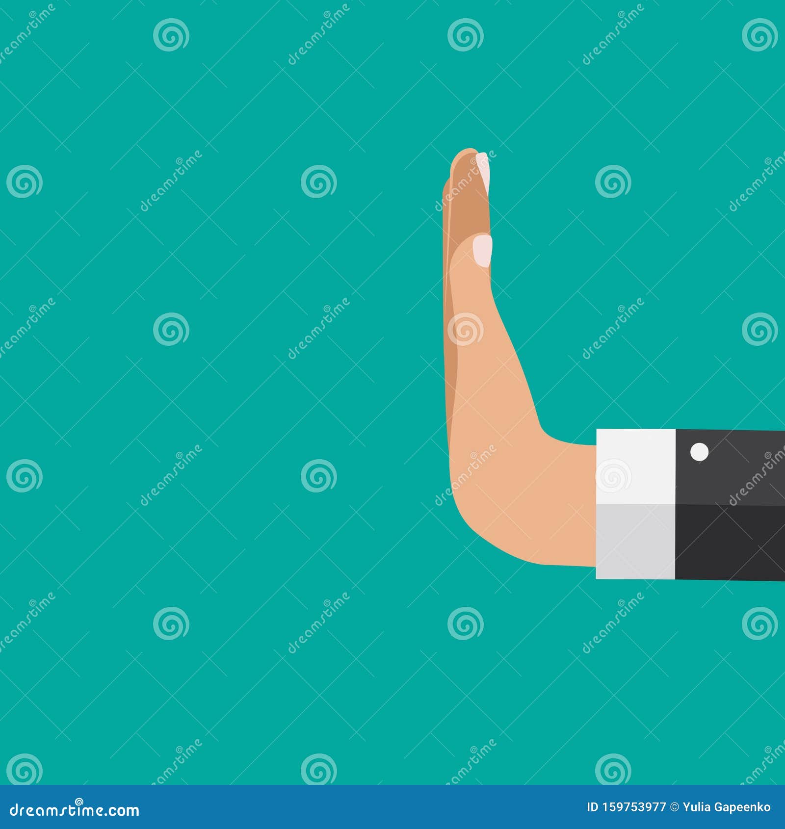 Refuse Hand Sign in Flat Style. Vector Illustration Stock Illustration ...