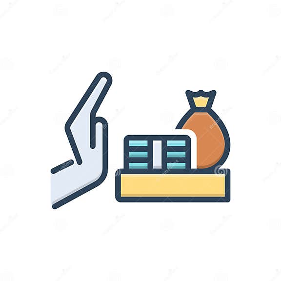 Color Illustration Icon for Refuse, Money Bag and Rejection Stock ...