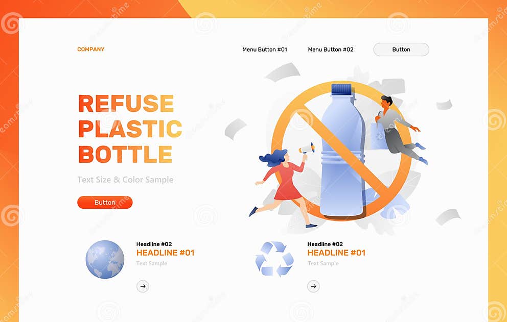 Refuse Plastic Bottle Web Template Stock Vector - Illustration of ...