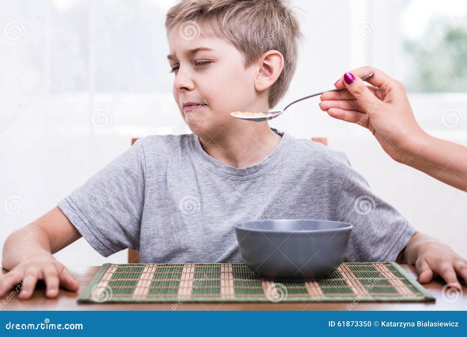 Refusing To Eat Disgusting Food Stock Photo - Image of breakfast ...