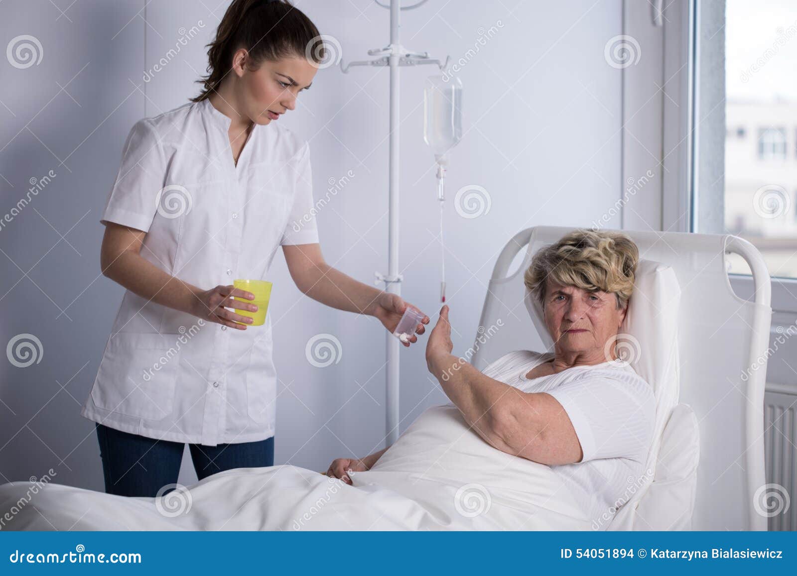 Refusing To Take a Medicine Stock Photo - Image of gurney, capsule ...