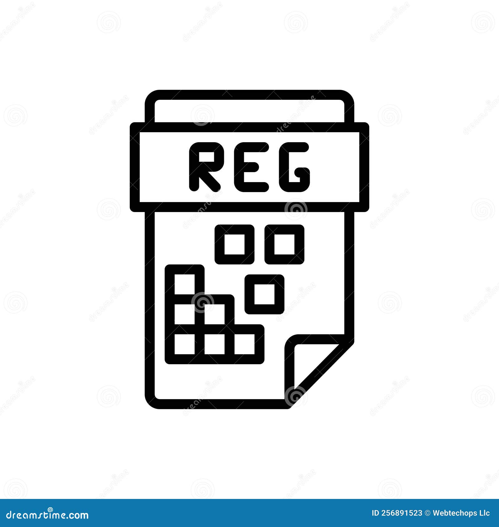 Black Line Icon for Reg, Application and Document Stock Vector ...