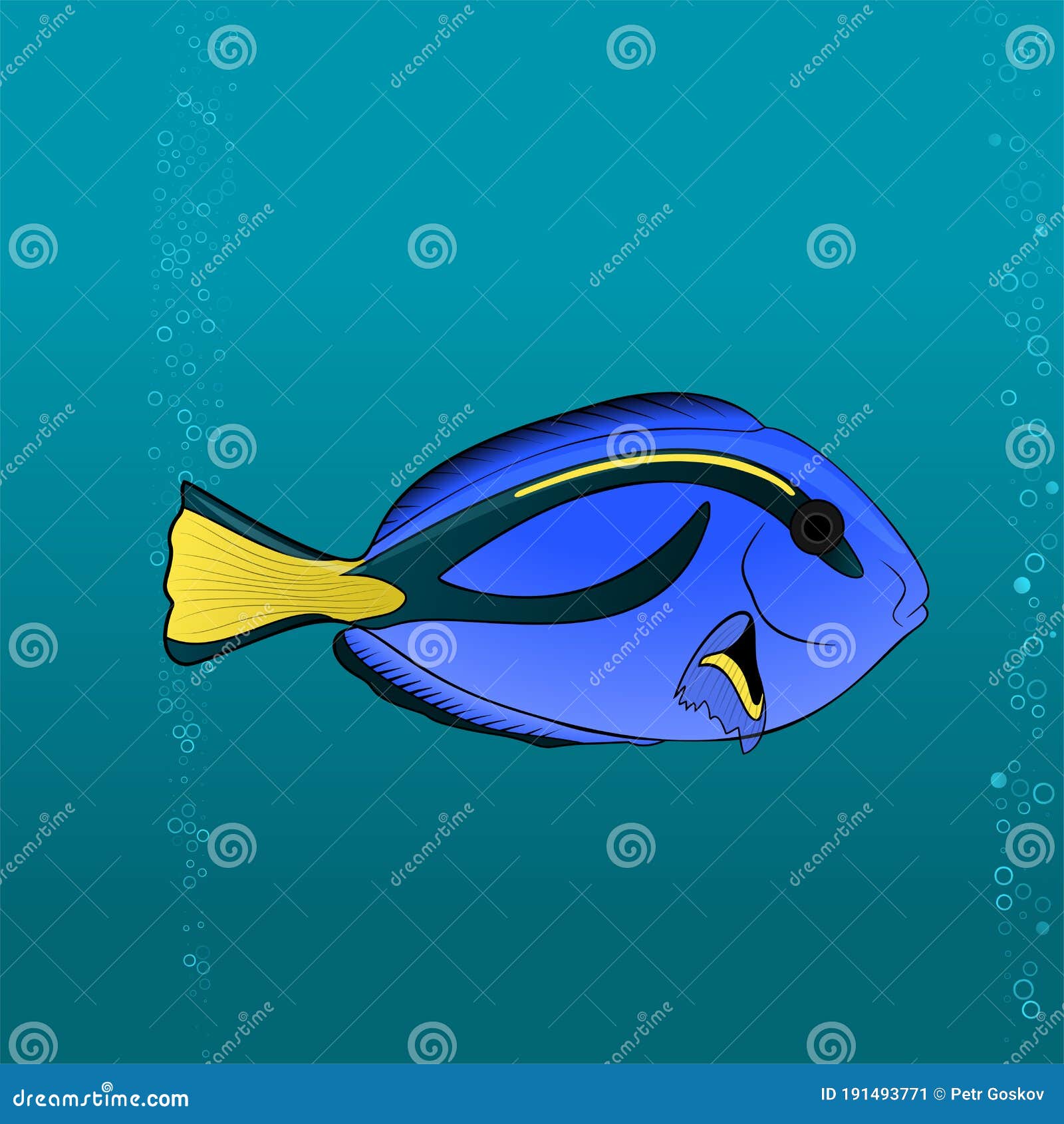 Regal Blue Tang Cartoon Pic Stock Vector - Illustration of aquarium ...