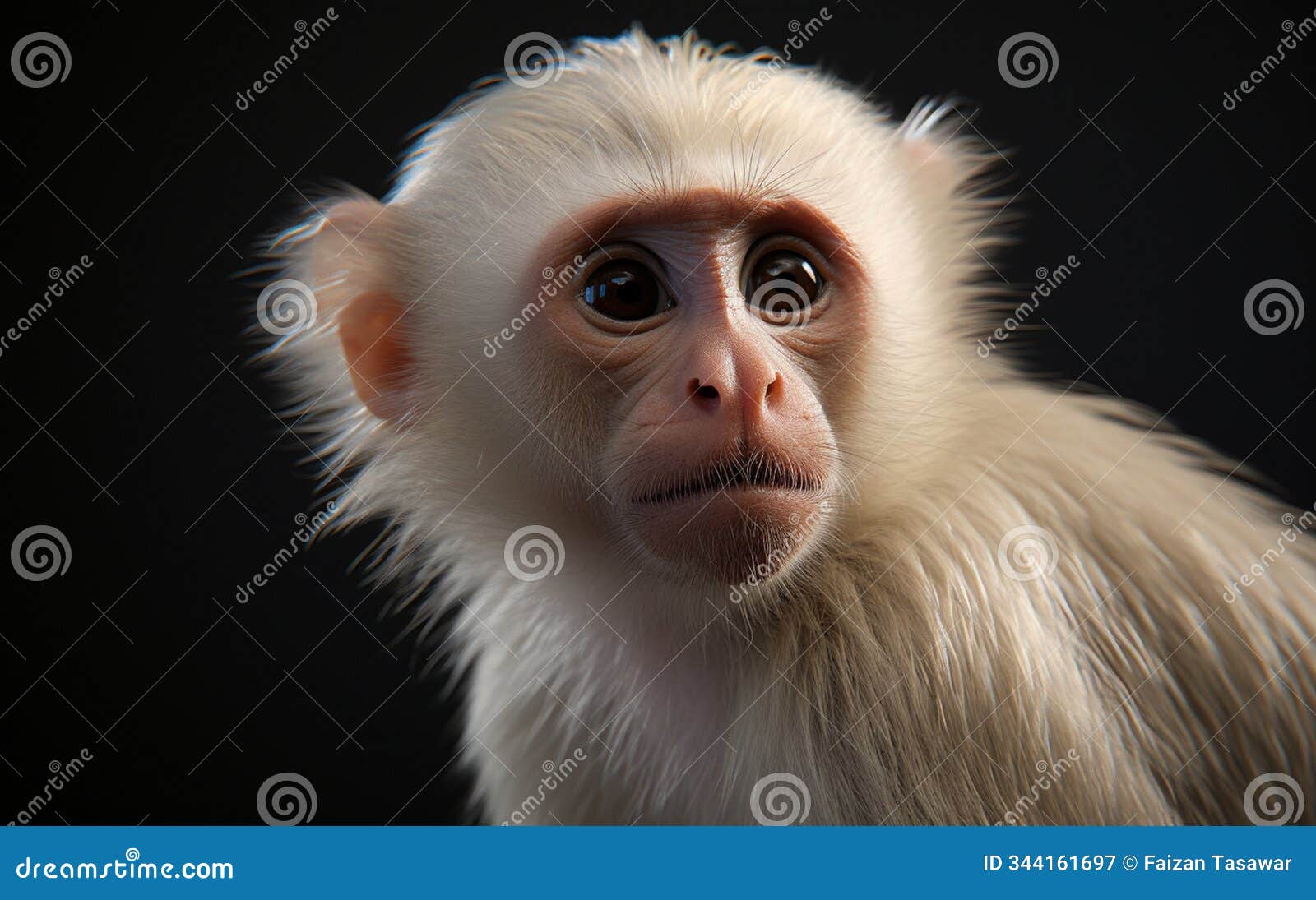 Regal Capuchin Monkey Close-Up on White Stock Image - Image of cute ...
