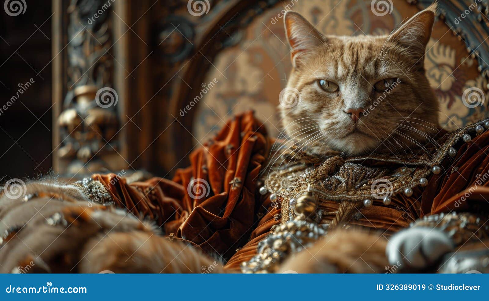 Regal Cat in Royal Attire - Generative Ai Stock Illustration ...