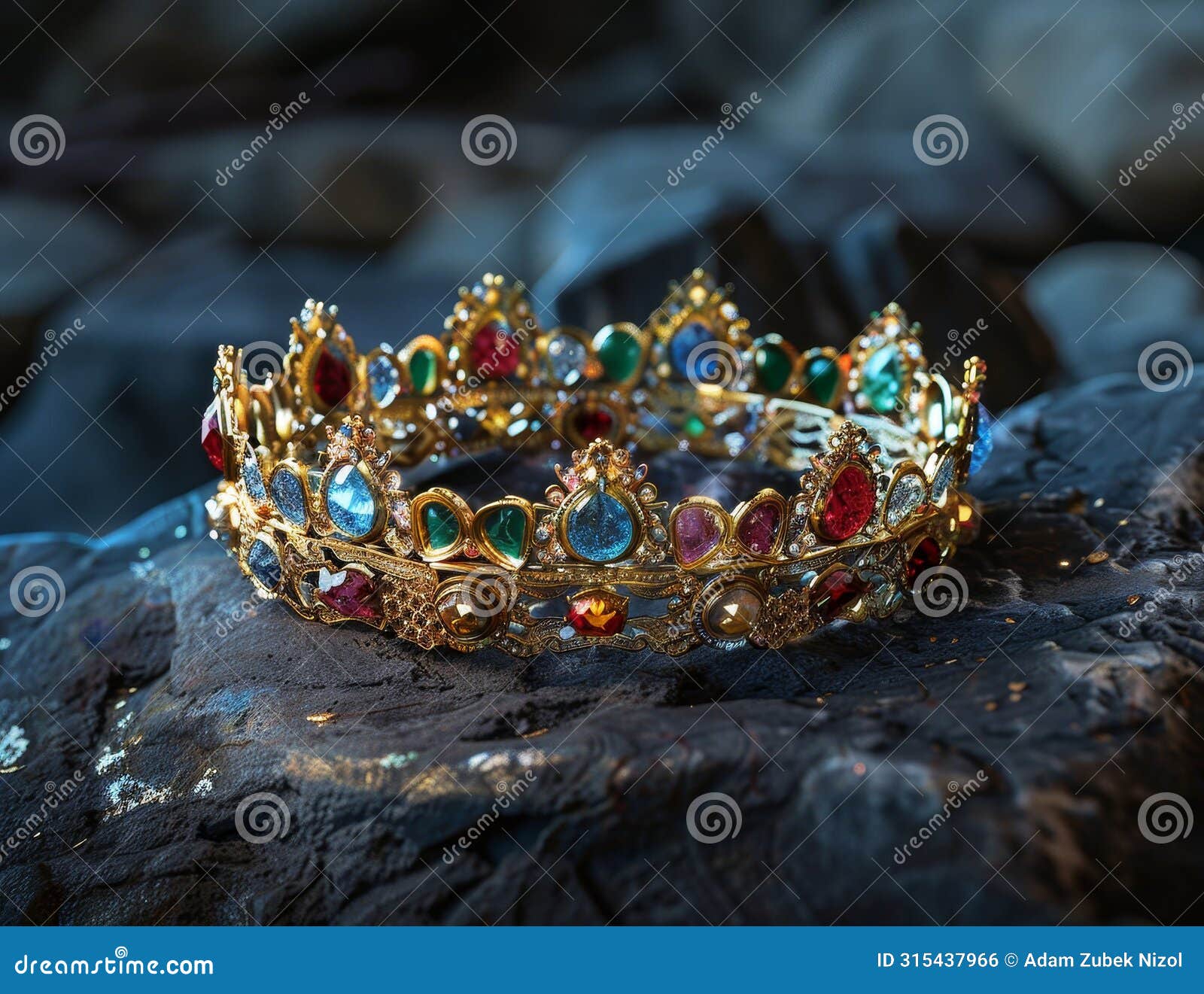 Regal Crown On Purple Velvet, Gold And Deep Purple, Watercolor, Hand ...