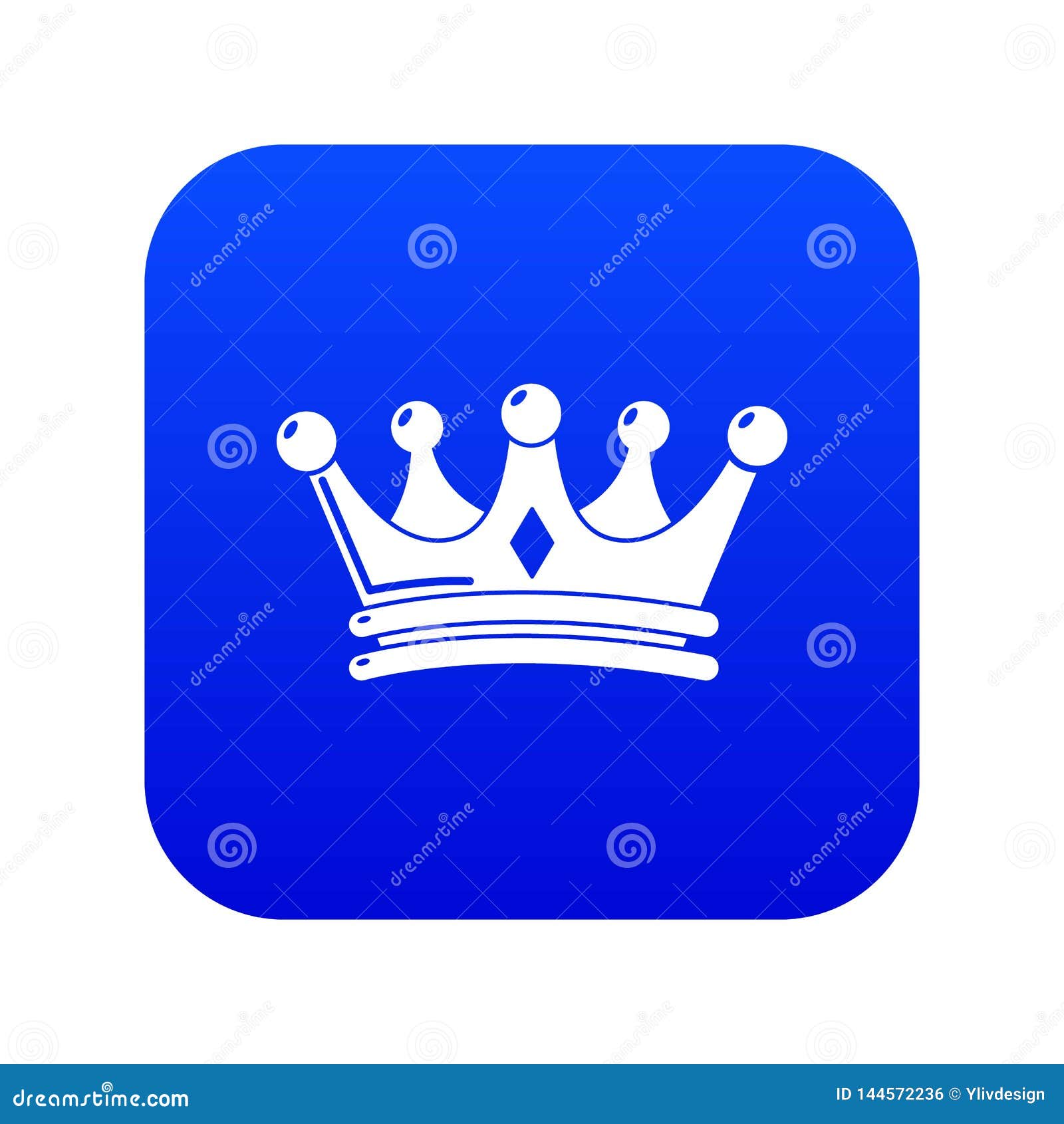 Regal Crown Icon Blue Vector Stock Vector - Illustration of emblem ...