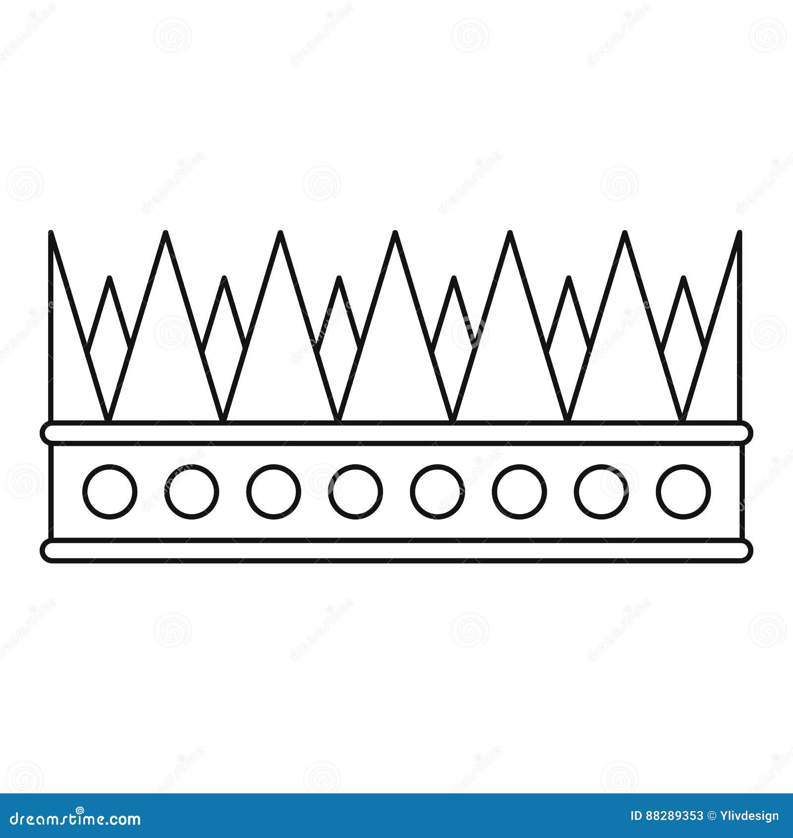 Regal Crown Icon, Outline Style Stock Vector - Illustration of regal ...
