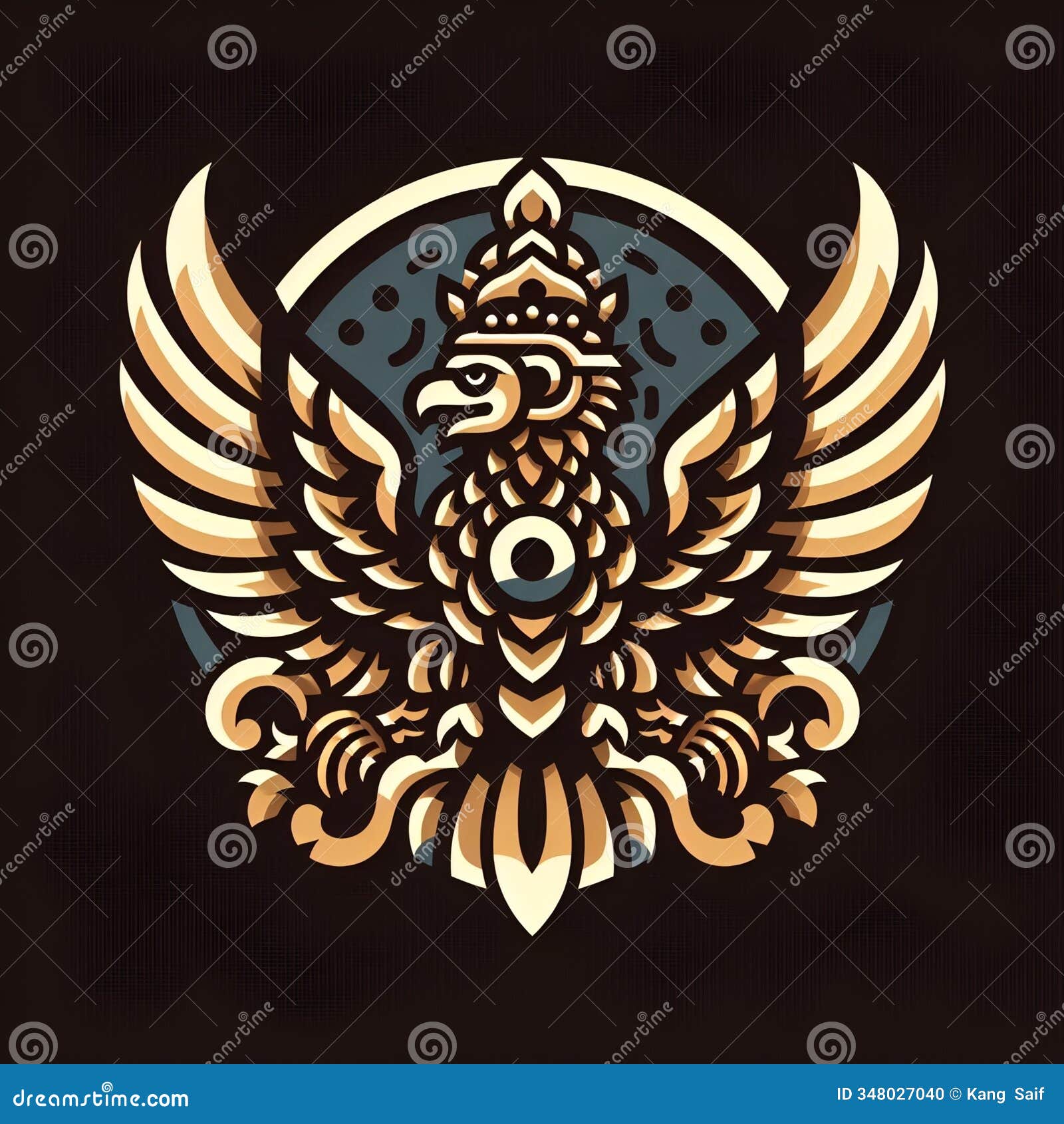 Garuda Emblem Logo Vector.Simple Thailand National Emblem.Silhouette ...