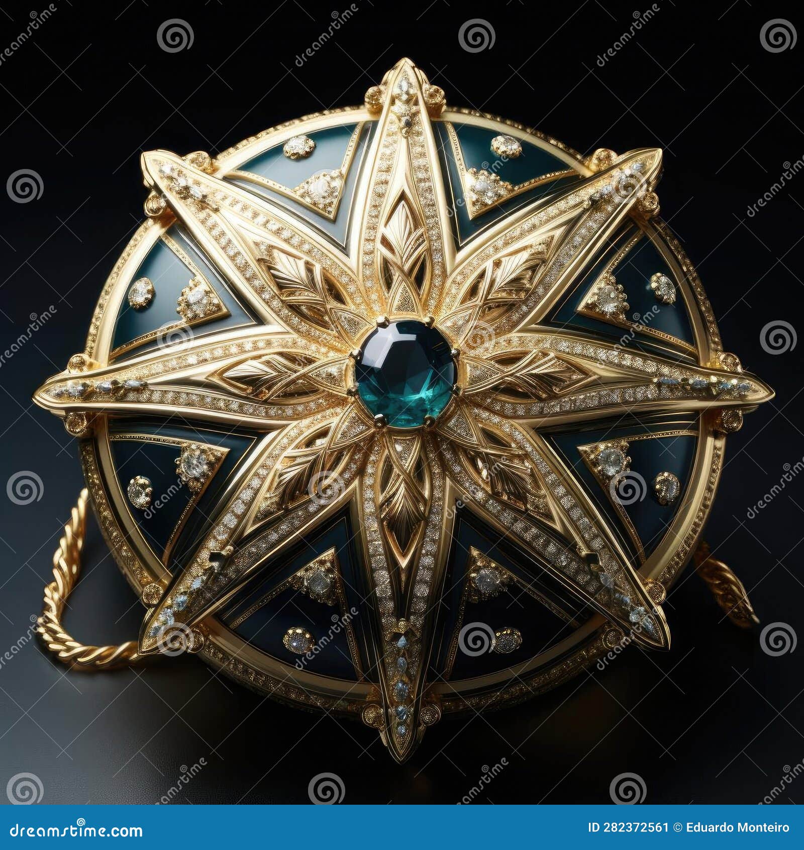 Regal Ottoman-inspired Arabesque Background in Emerald Green and Deep ...