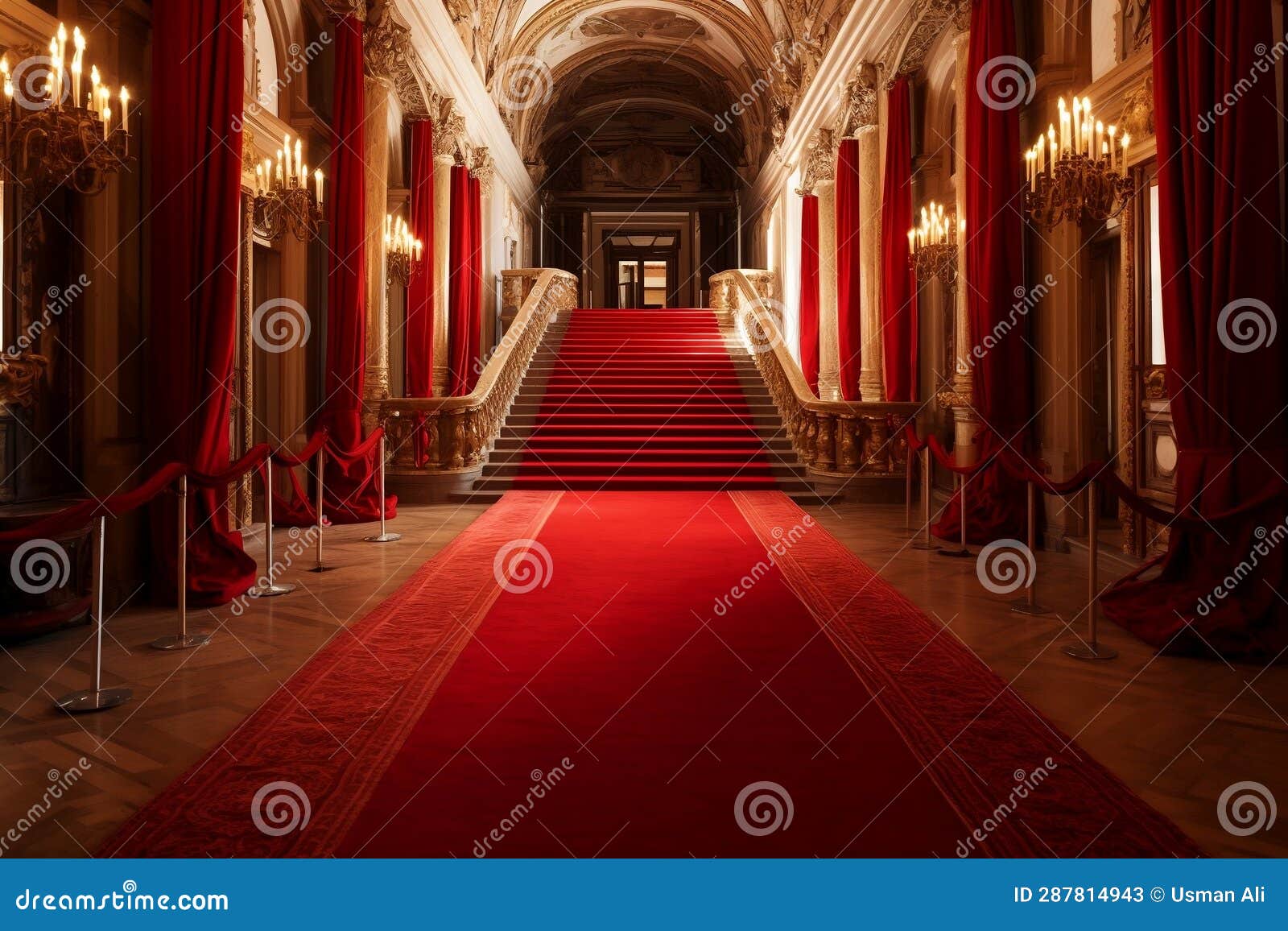 Regal Thrones Inside the Palace Castle, with a Red Carpet Pathway. AI ...