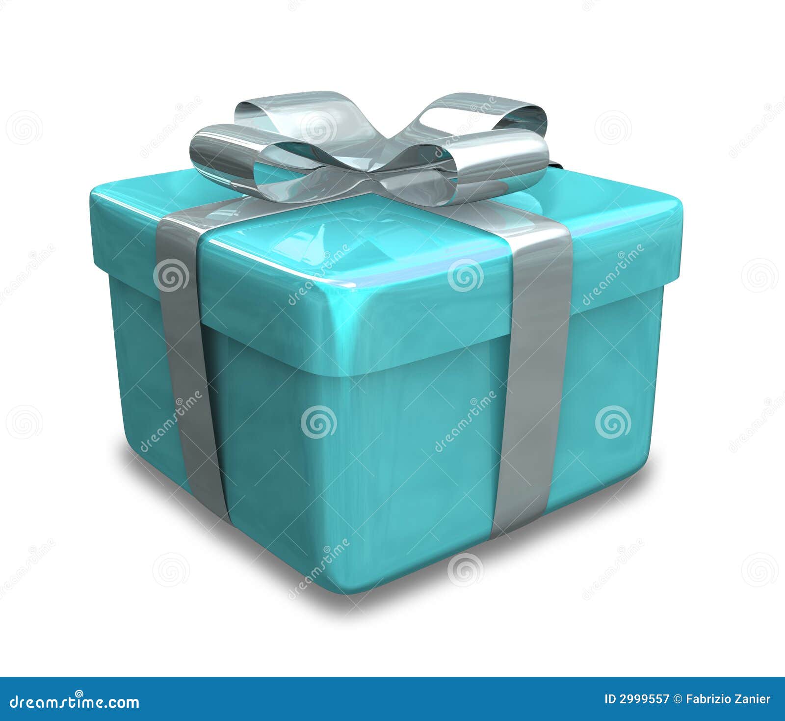 Regalo Azul Claro Envuelto 3D Stock de ilustración - Ilustración de ...