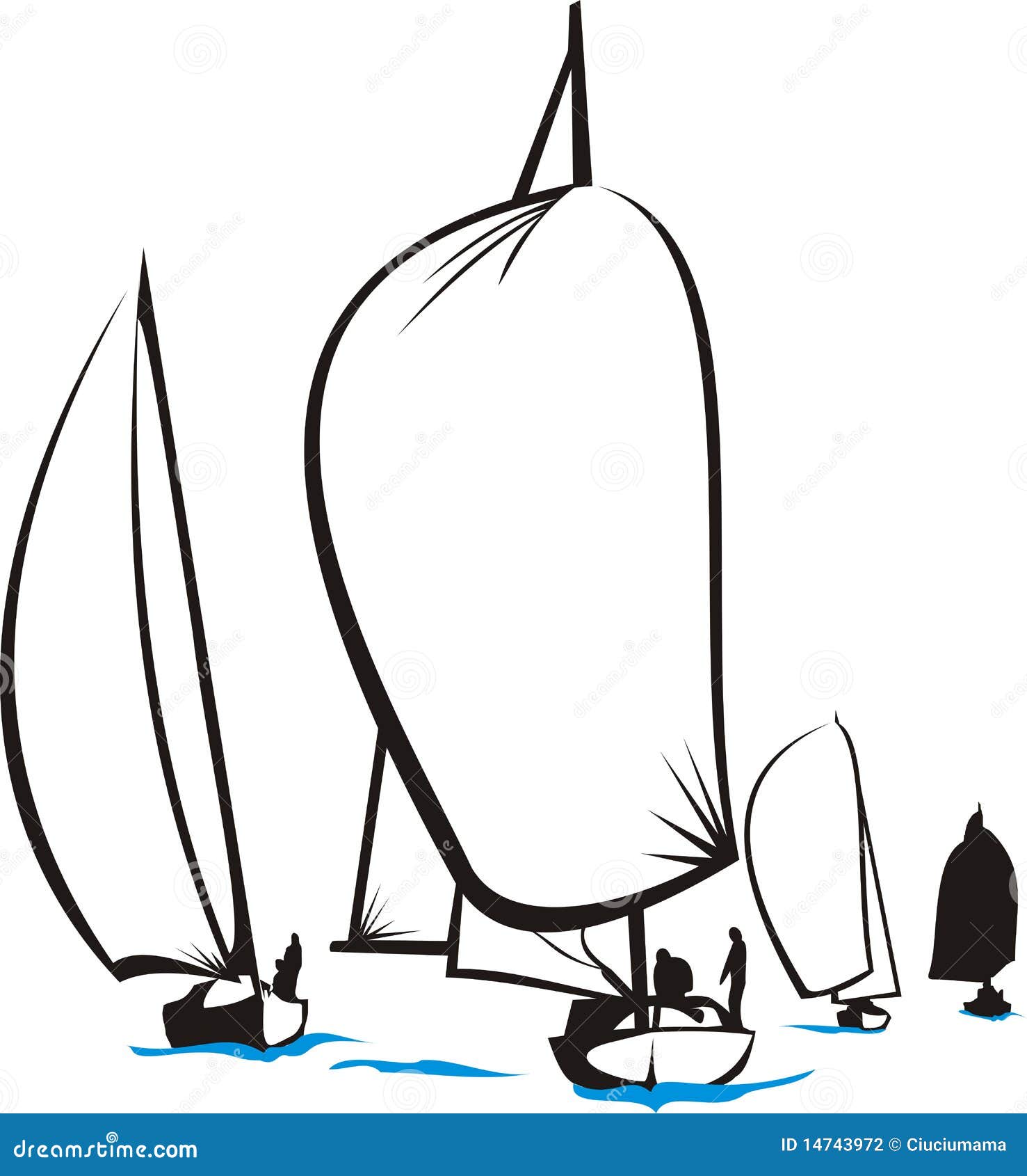 Regatta stock vector. Illustration of navigation, sailer - 14743972