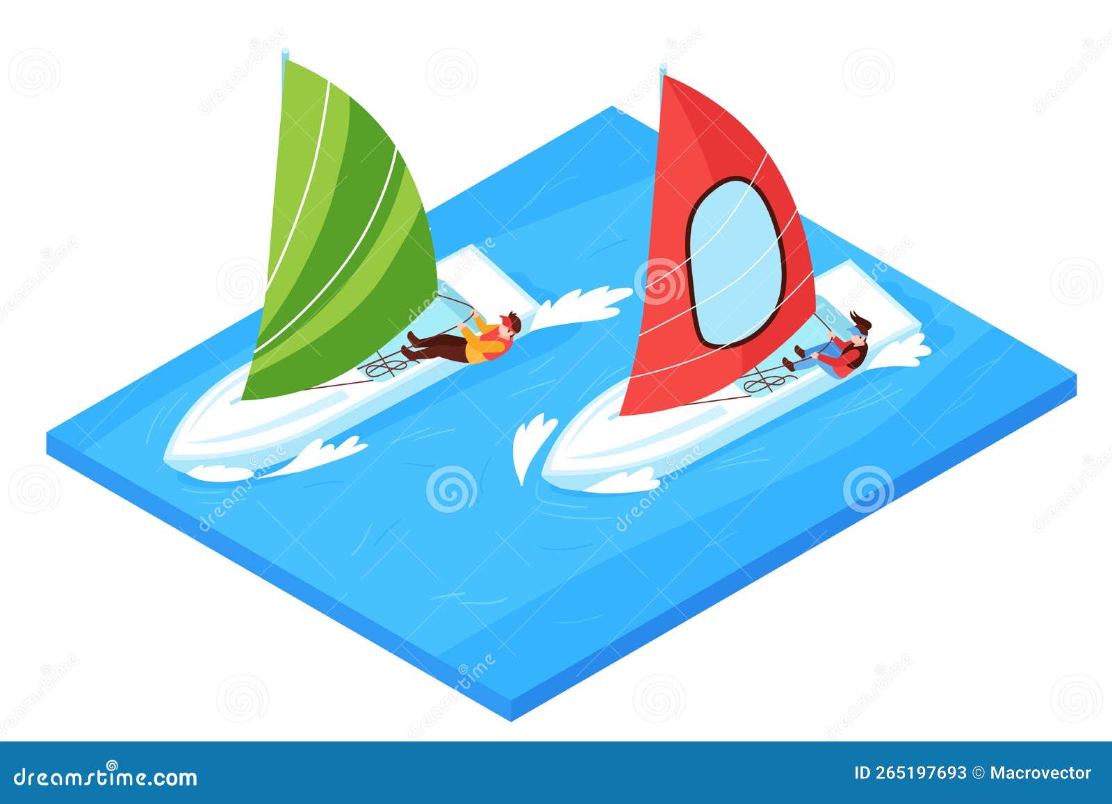 Regatta Isometric Flowchart Cartoon Vector | CartoonDealer.com #268145315