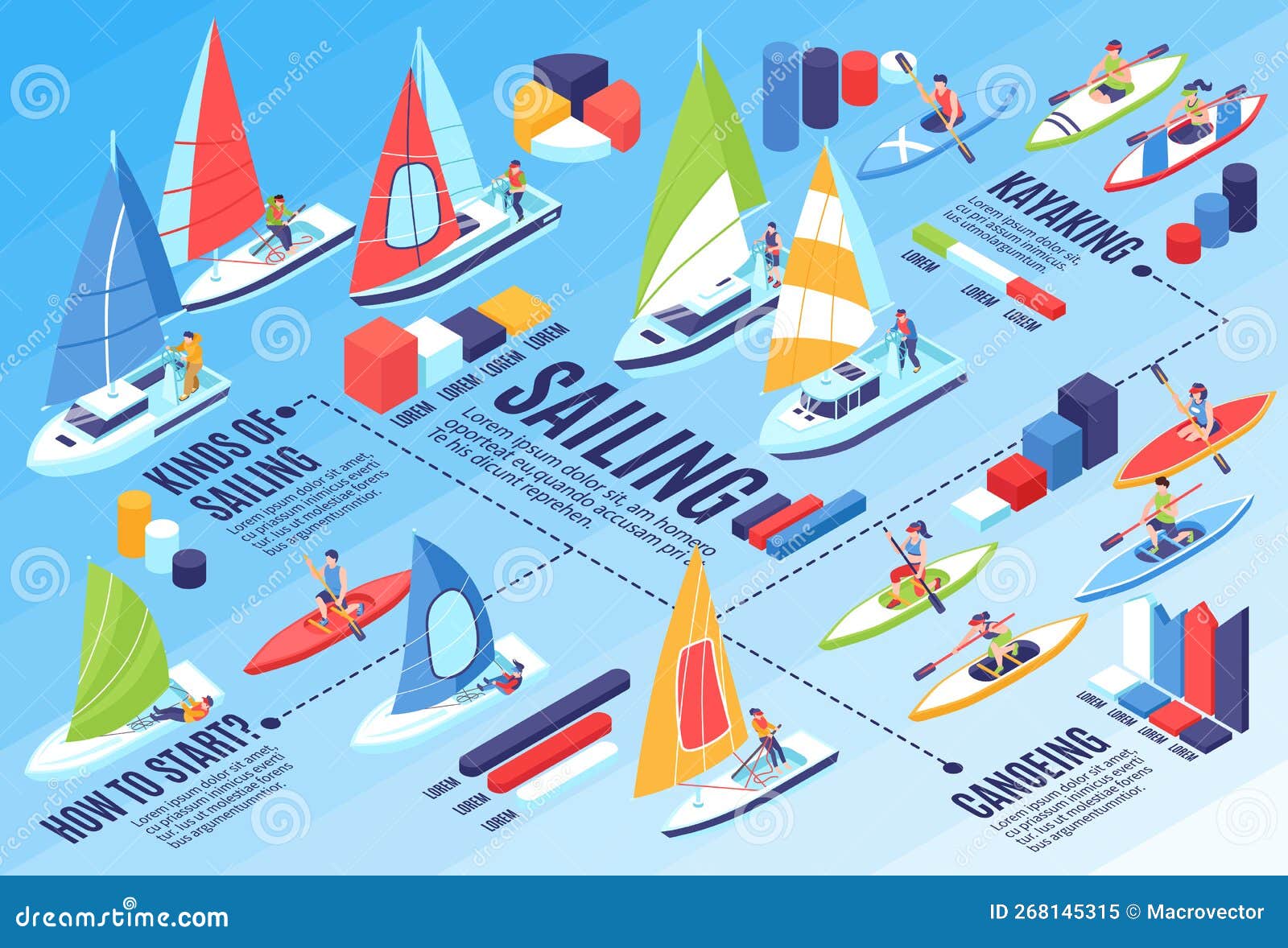 Regatta Isometric Flowchart Cartoon Vector | CartoonDealer.com #268145315