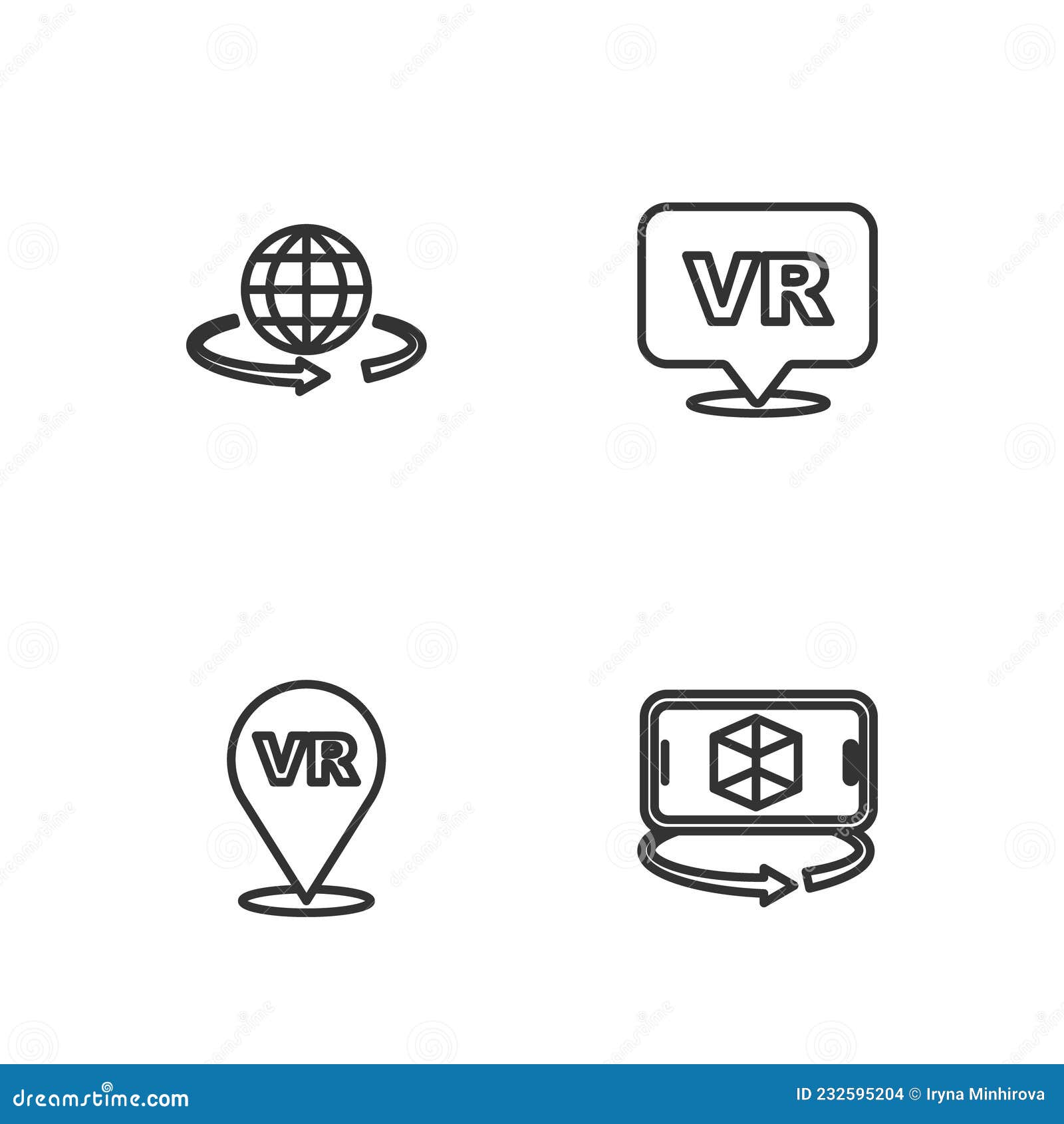 Regel 3d Virtuele Realiteit En Pictogram Modelleren. Vector Vector ...