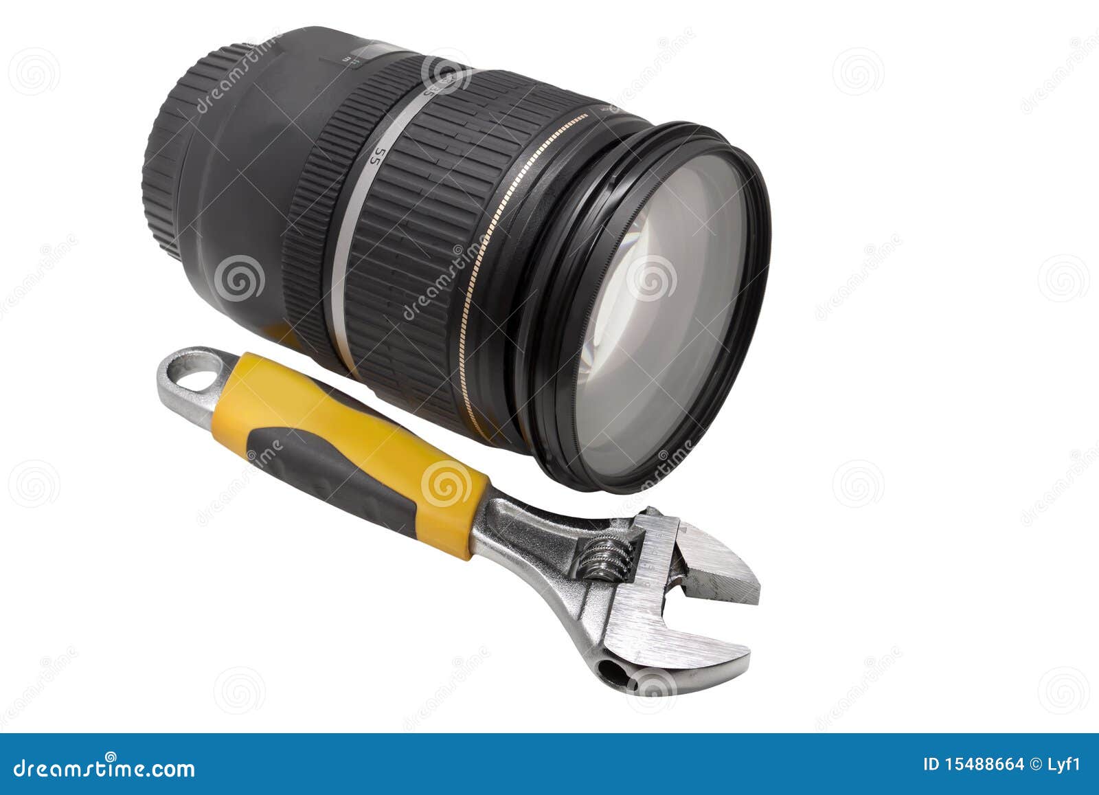 Regelbaar Moersleutel En Voorwerp-glas Stock Foto - Image of werk ...