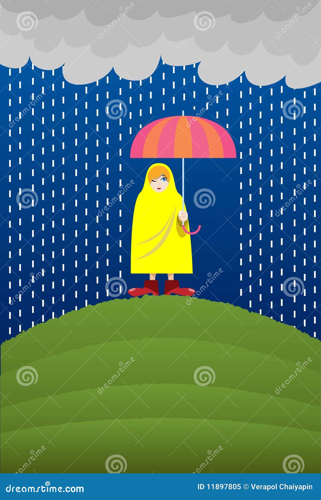 Regen, Regen Gehen, Kommen Ein Anderer Tag Weg! Stock Abbildung ...