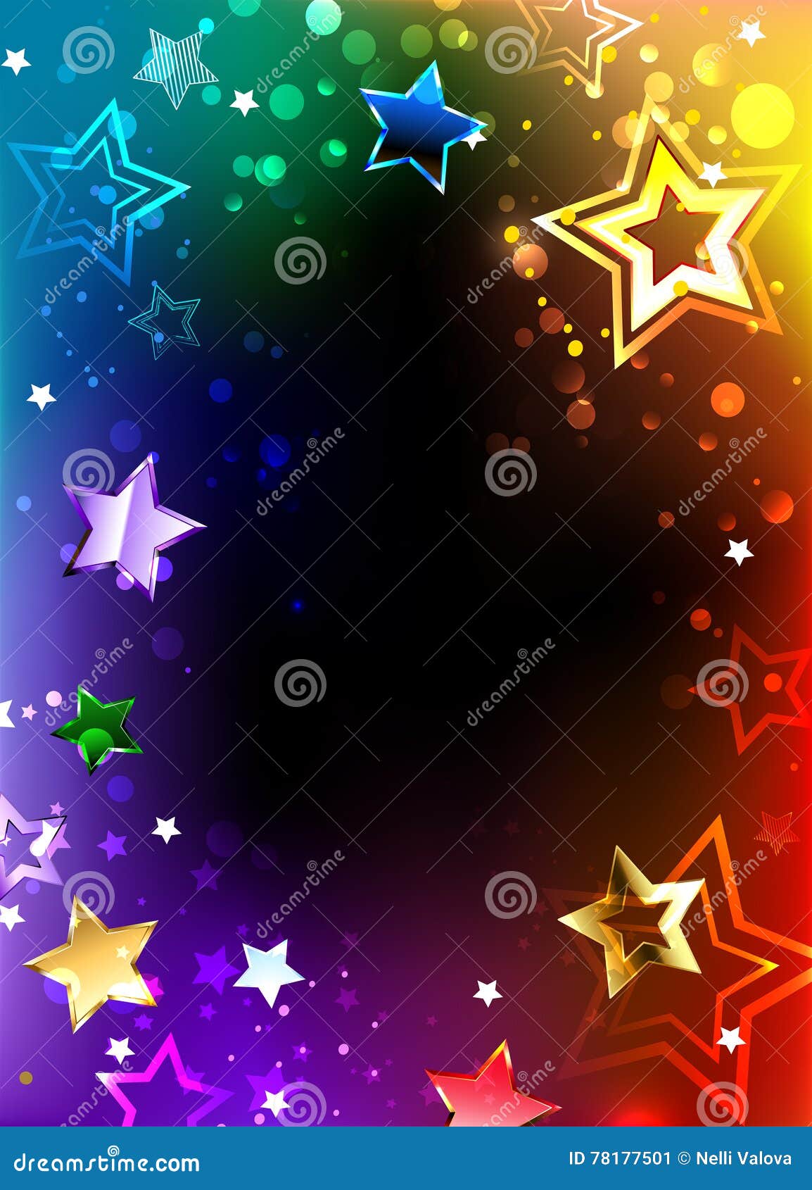 Regenbogenrahmen Mit Sternen Vektor Abbildung - Illustration von ...