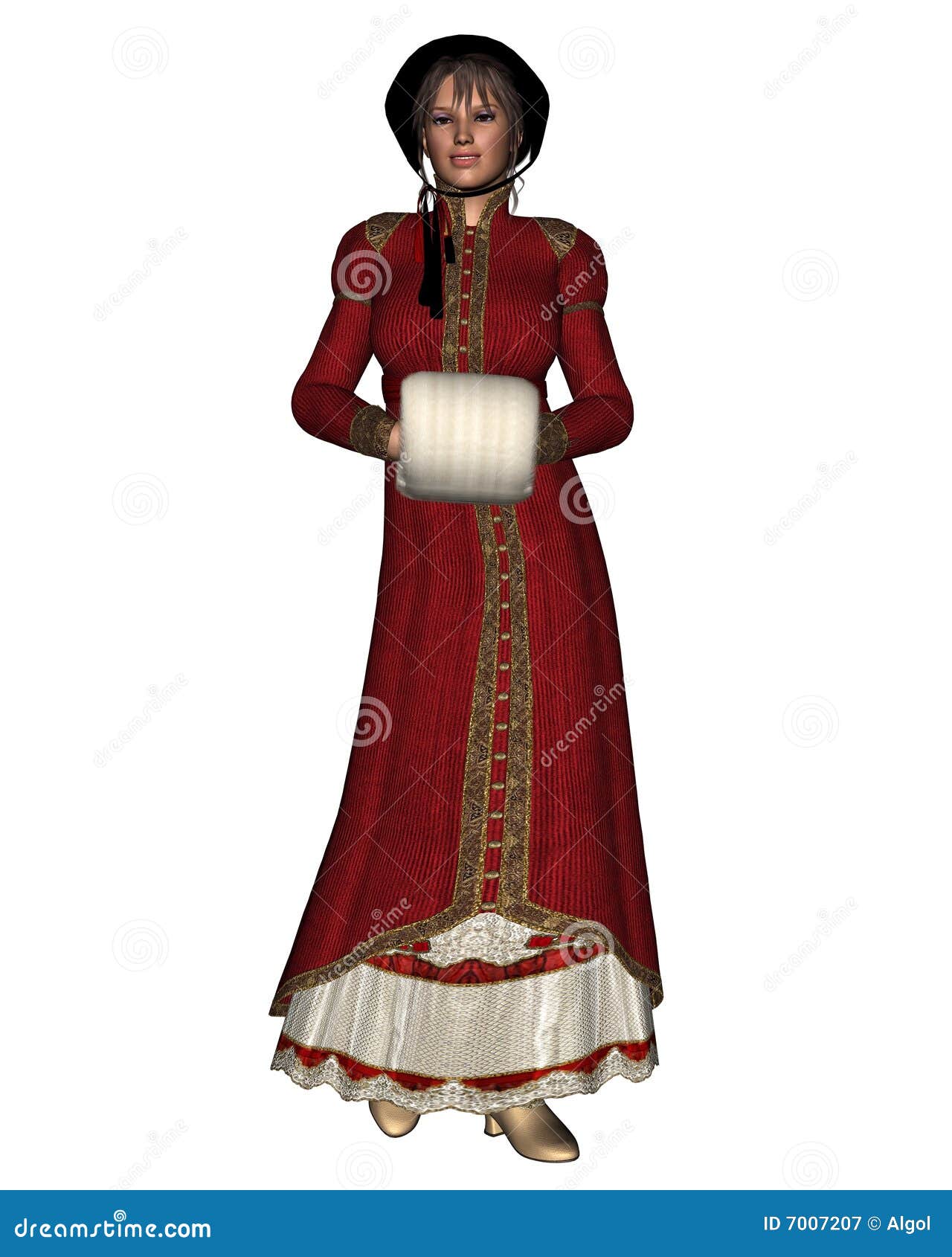 Regency Christmas Woman stock illustration. Illustration of clothing ...