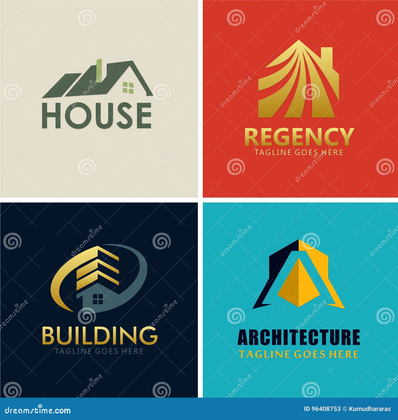 Regency House Building Logos Stock Vector - Illustration of creative ...