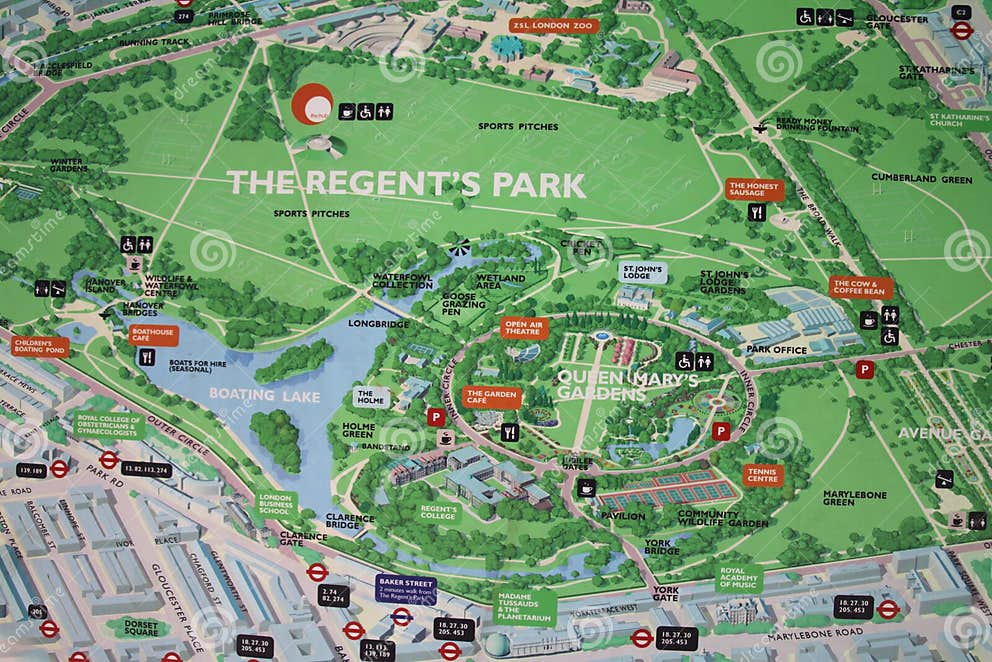 Regent s park map sign editorial image. Image of united - 19966540
