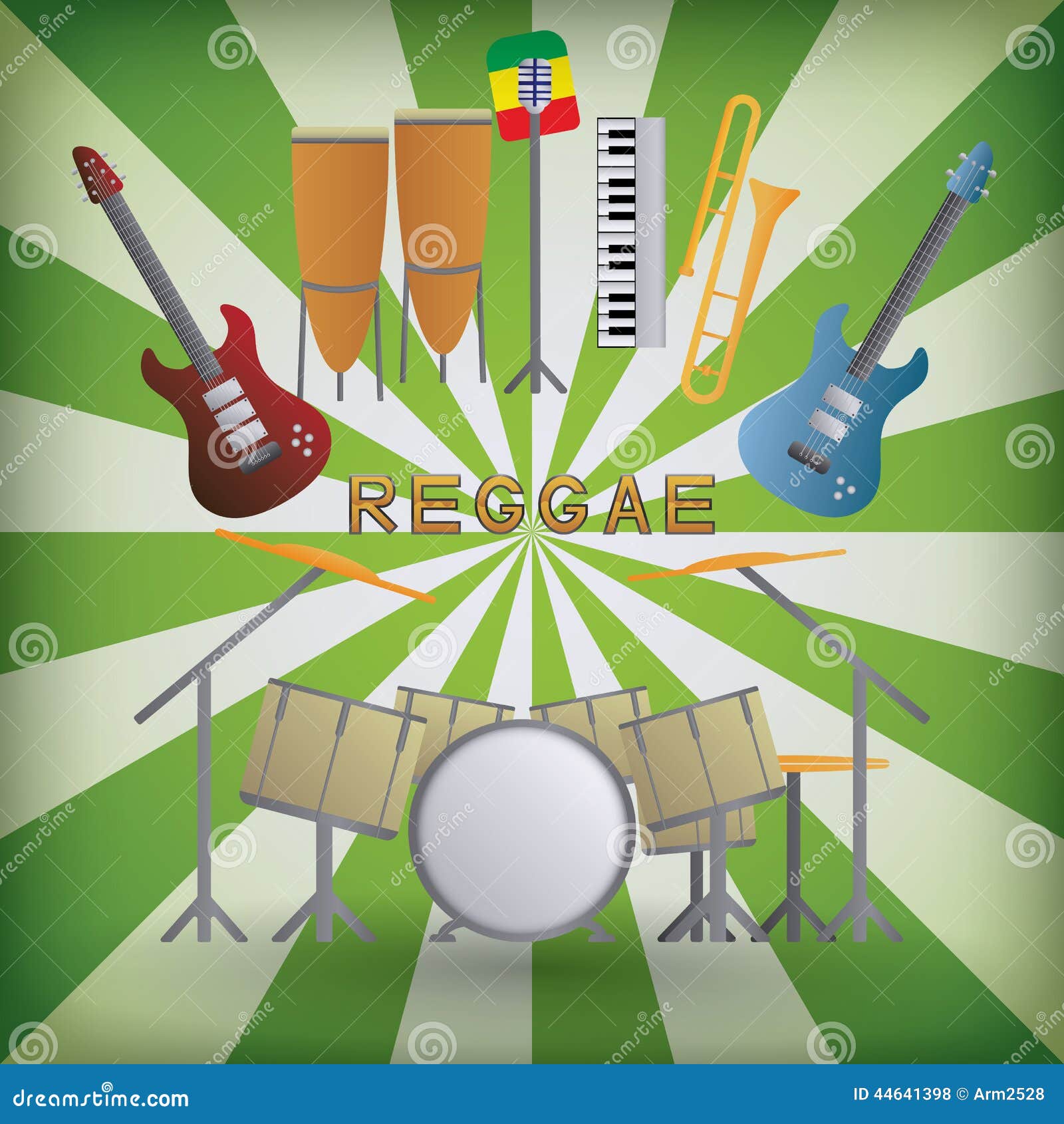 Reggae vector illustratie. Illustration of instrumenten - 44641398