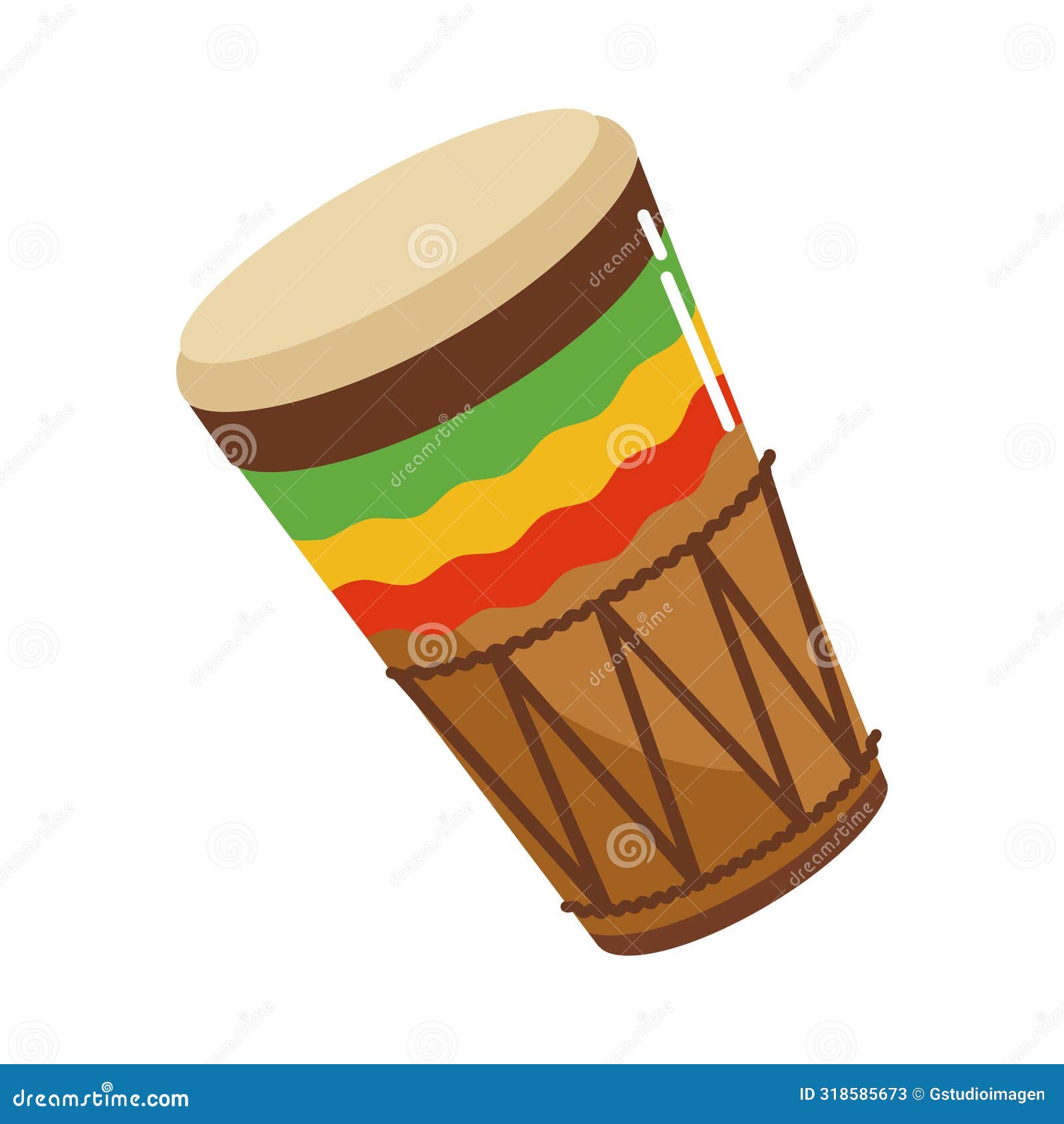 Reggae african drum stock vector. Illustration of style - 318585673
