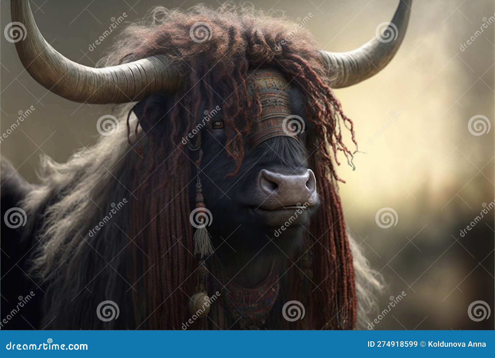 Reggae Bull with Dreadlocks. Created with Generative AI Technology ...