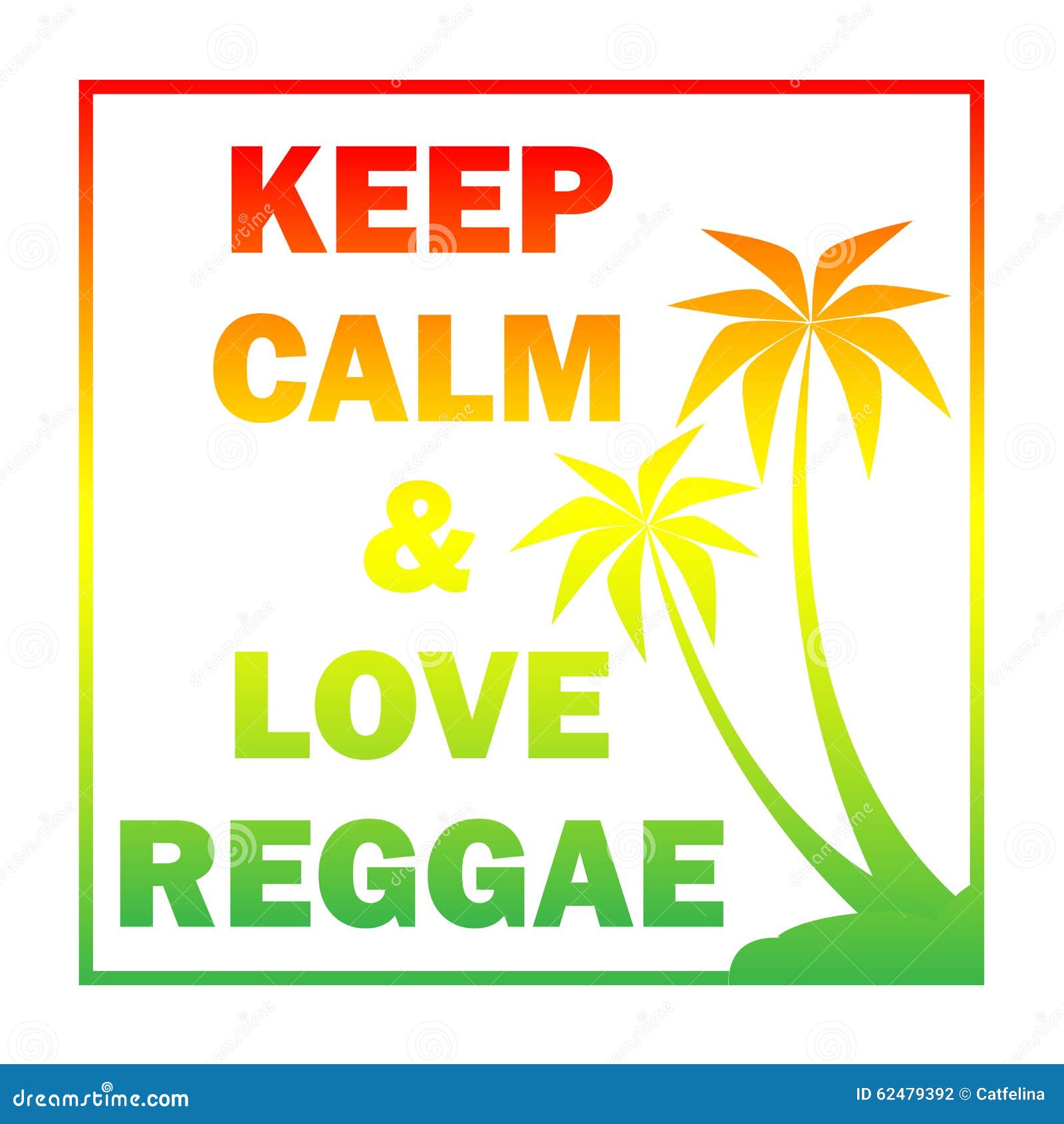 Reggae Emblem With Black Pulms Silhouette Cartoon Vector ...