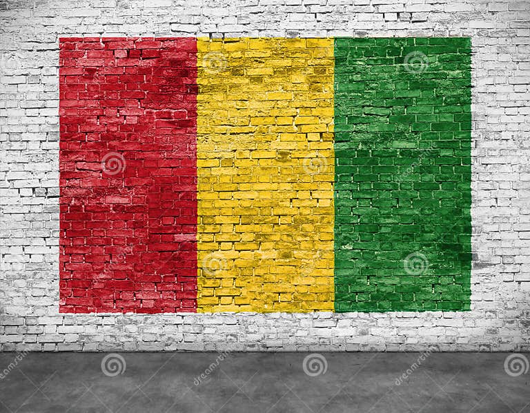 Reggae Flag Painted on Brick Wall Stock Illustration - Illustration of ...