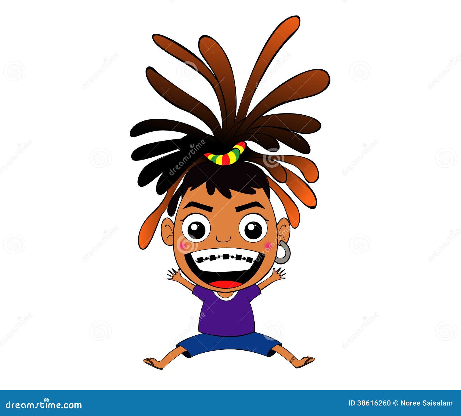 Reggae Girl stock vector. Illustration of purple, flower - 38616260