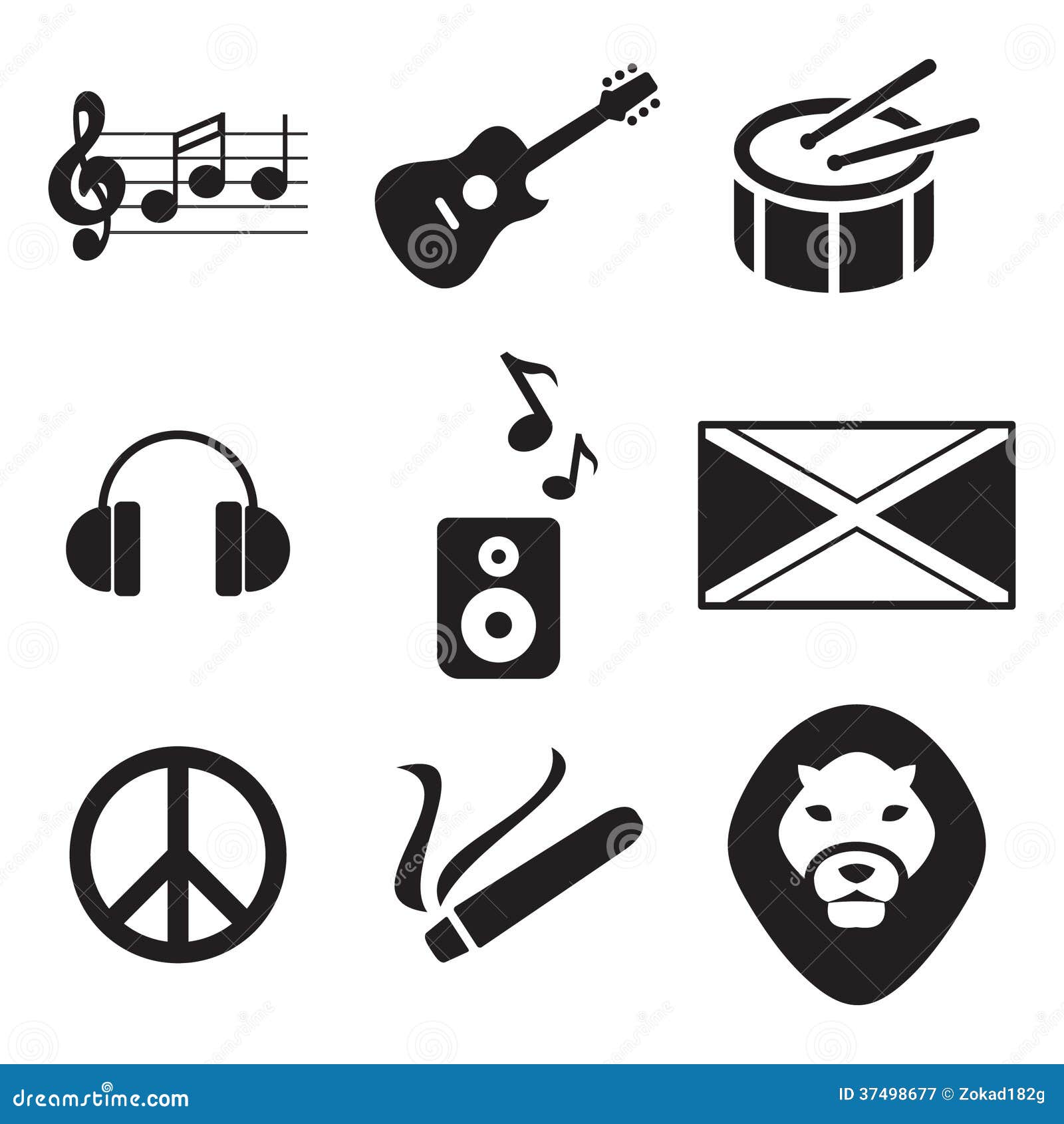 Reggae Icons stock vector. Illustration of percussion - 37498677