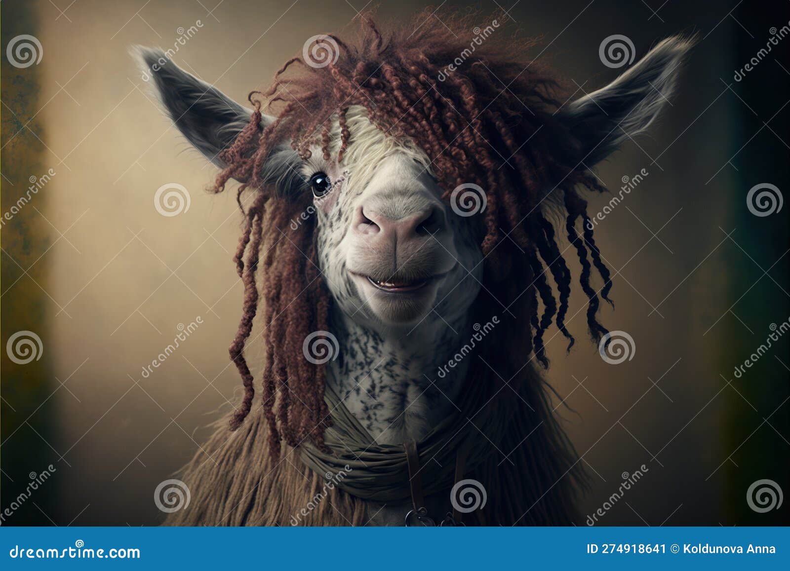 Reggae Lama with Dreadlocks. Created with Generative AI Technology ...