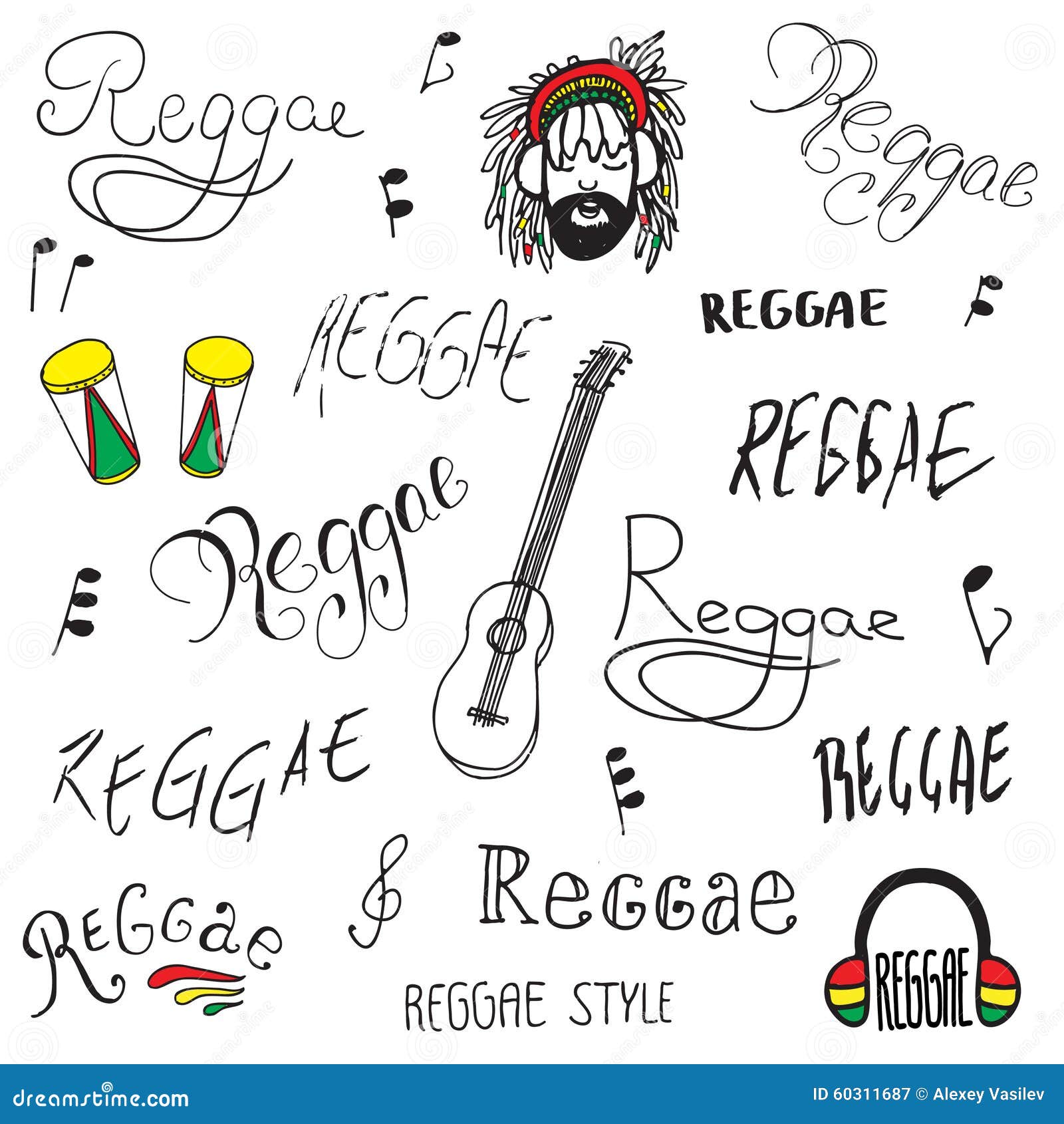 Reggae lettering stock vector. Illustration of love, lettering - 60311687