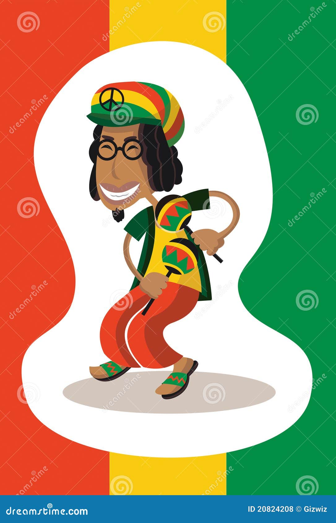 The Reggae Man Cartoon Vector | CartoonDealer.com #64000025