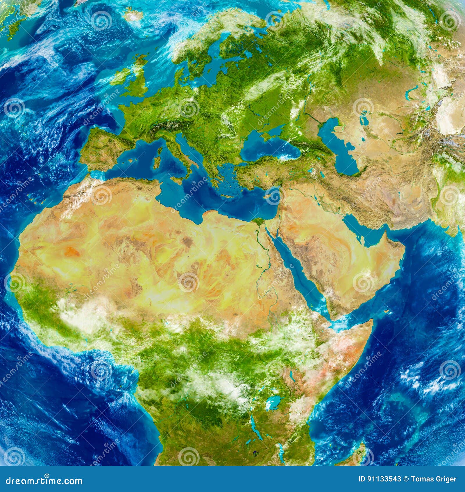 Região Da EMEA No Mapa Físico Ilustração Stock - Ilustração de ...