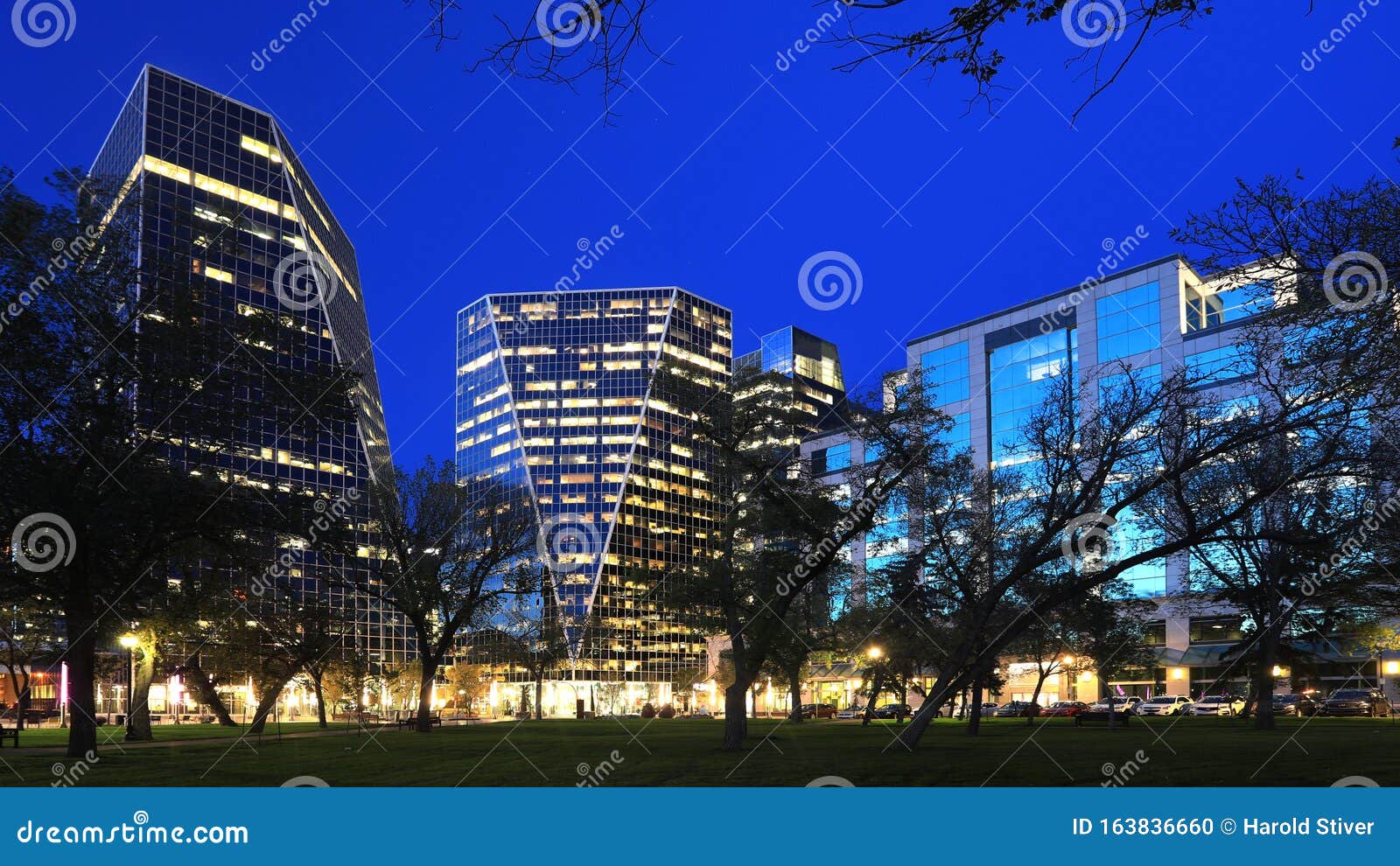 Regina, Canada Downtown at Night Stock Photo - Image of regina ...