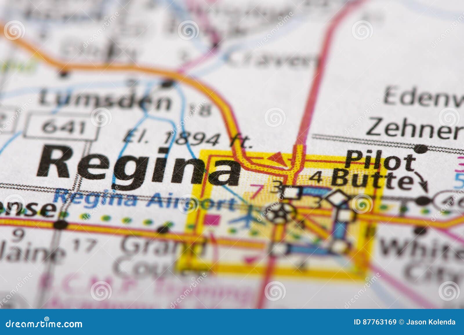 Regina, Saskatchewan on Map Stock Image - Image of tourism, political ...