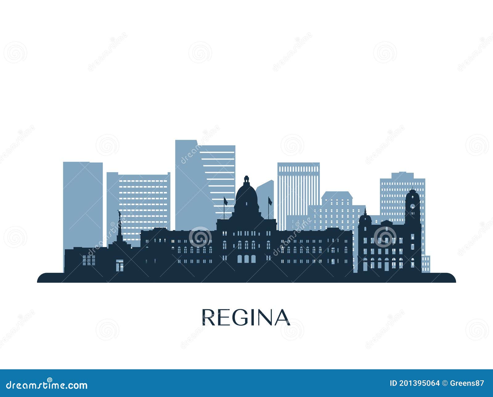 Regina Silhouette Skyline. Canada - Regina Vector City, Canadian Linear ...
