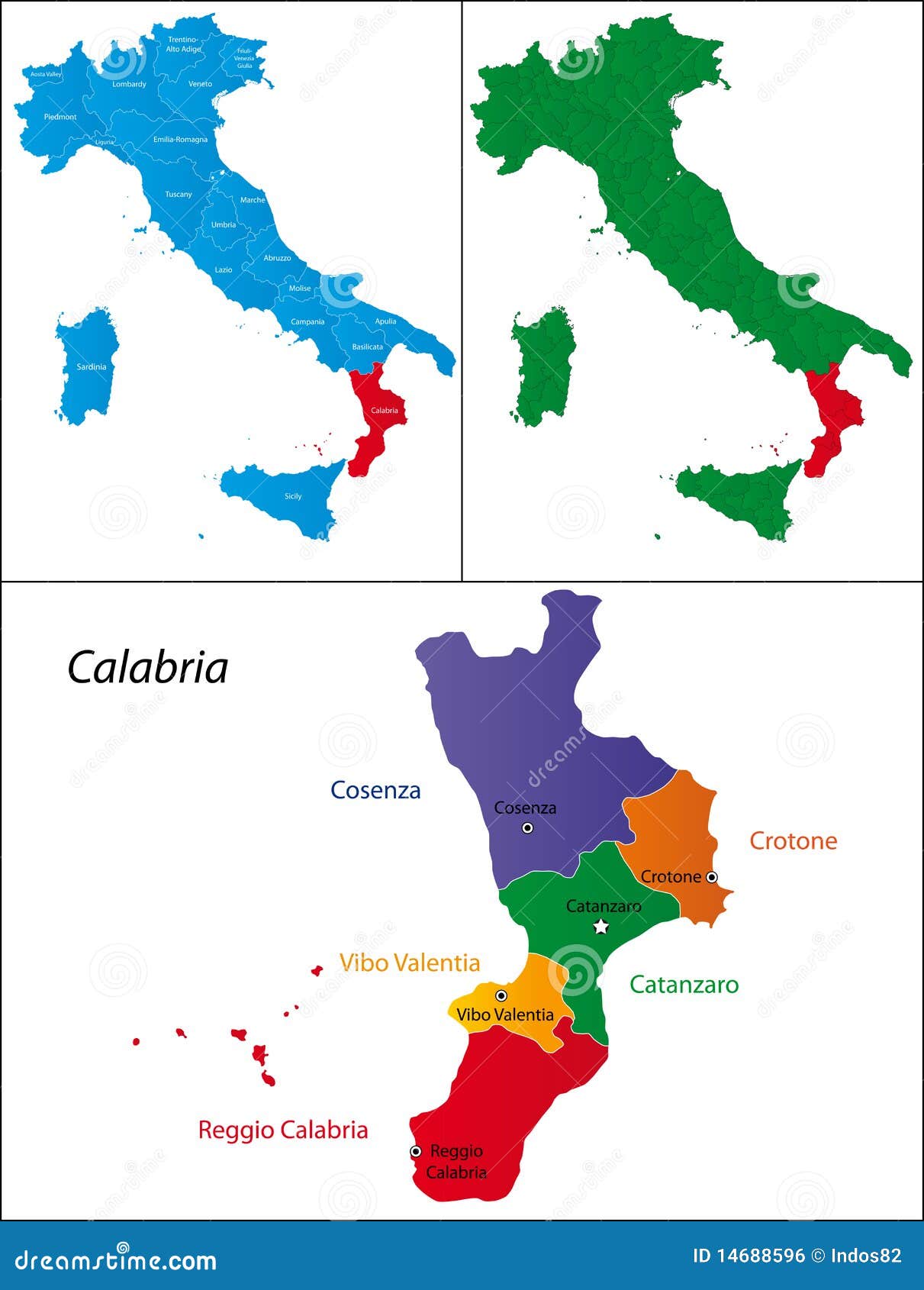 Region Of Italy Calabria Stock Vector Illustration Of Color 14688596