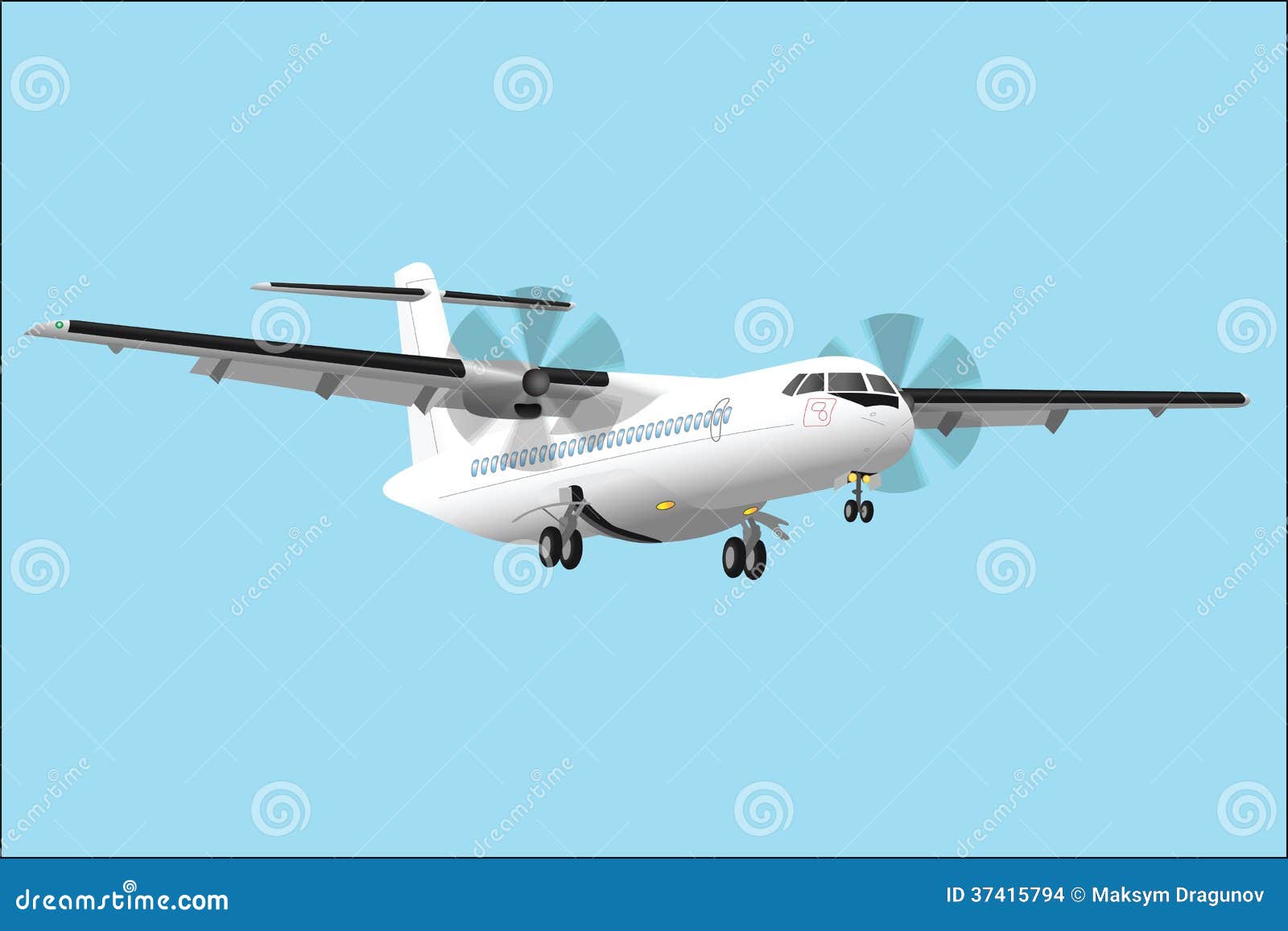 Regional Turboprop And Cargo Aircraft Cartoon Vector | CartoonDealer ...