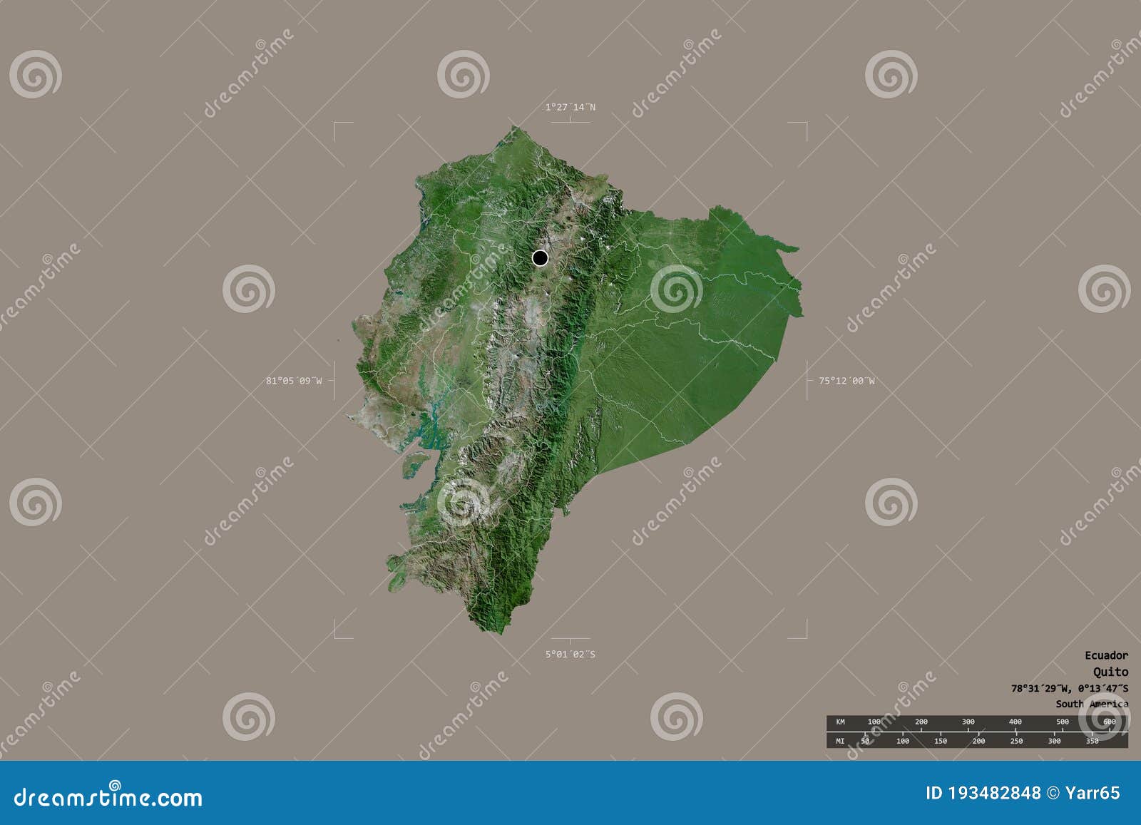 Regional Division of Ecuador. Satellite Stock Illustration ...