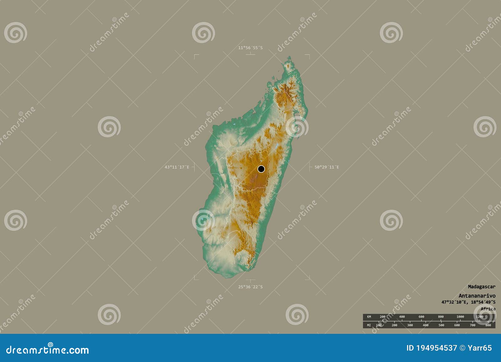 Regional Division of Madagascar. Relief Stock Illustration ...